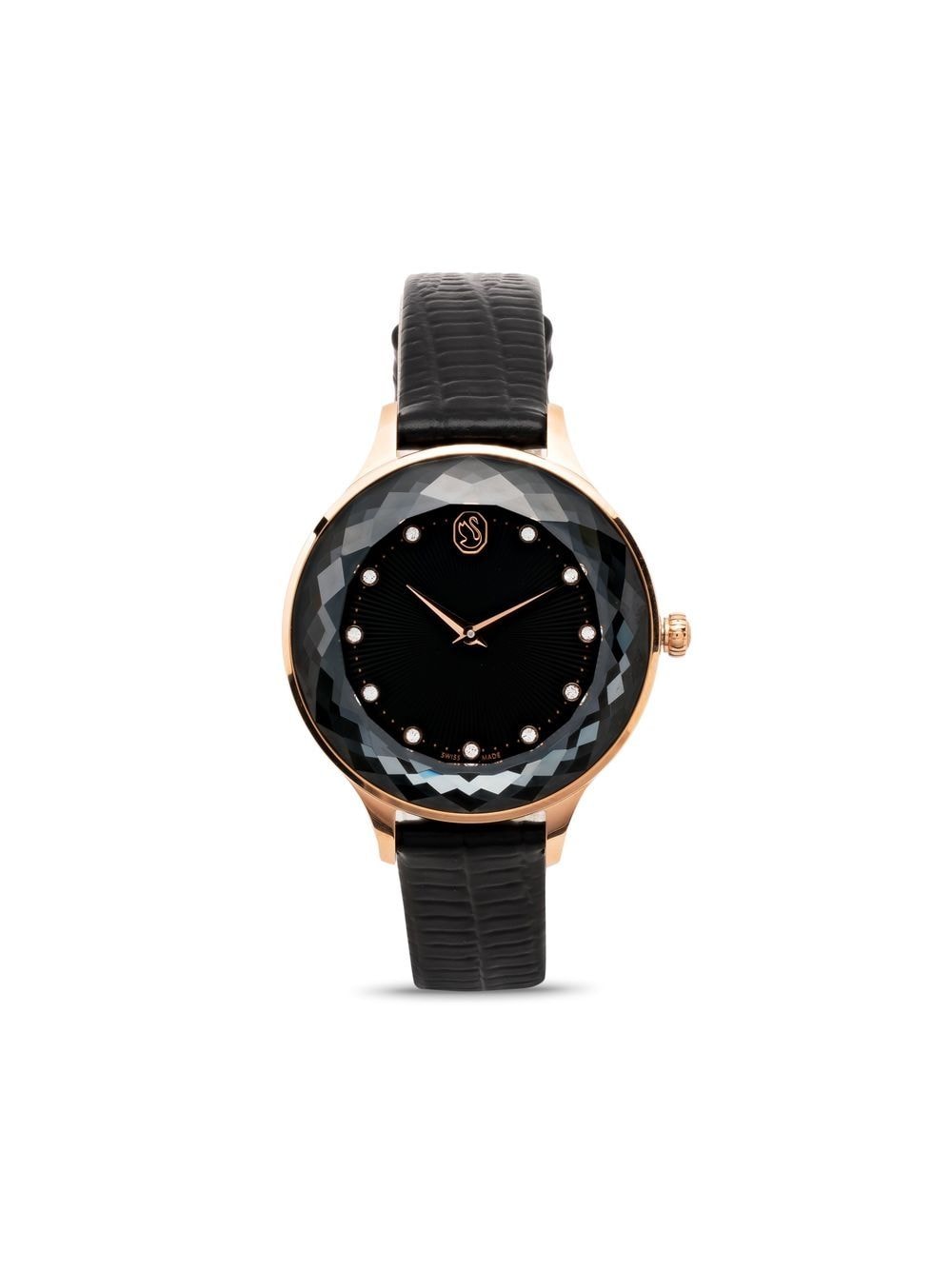 NWOT Swarovski Gold & Black Dial Leather Strap Watch Swarovski Uptown Black Dial Black Leather Strap Watch for Women main image 4