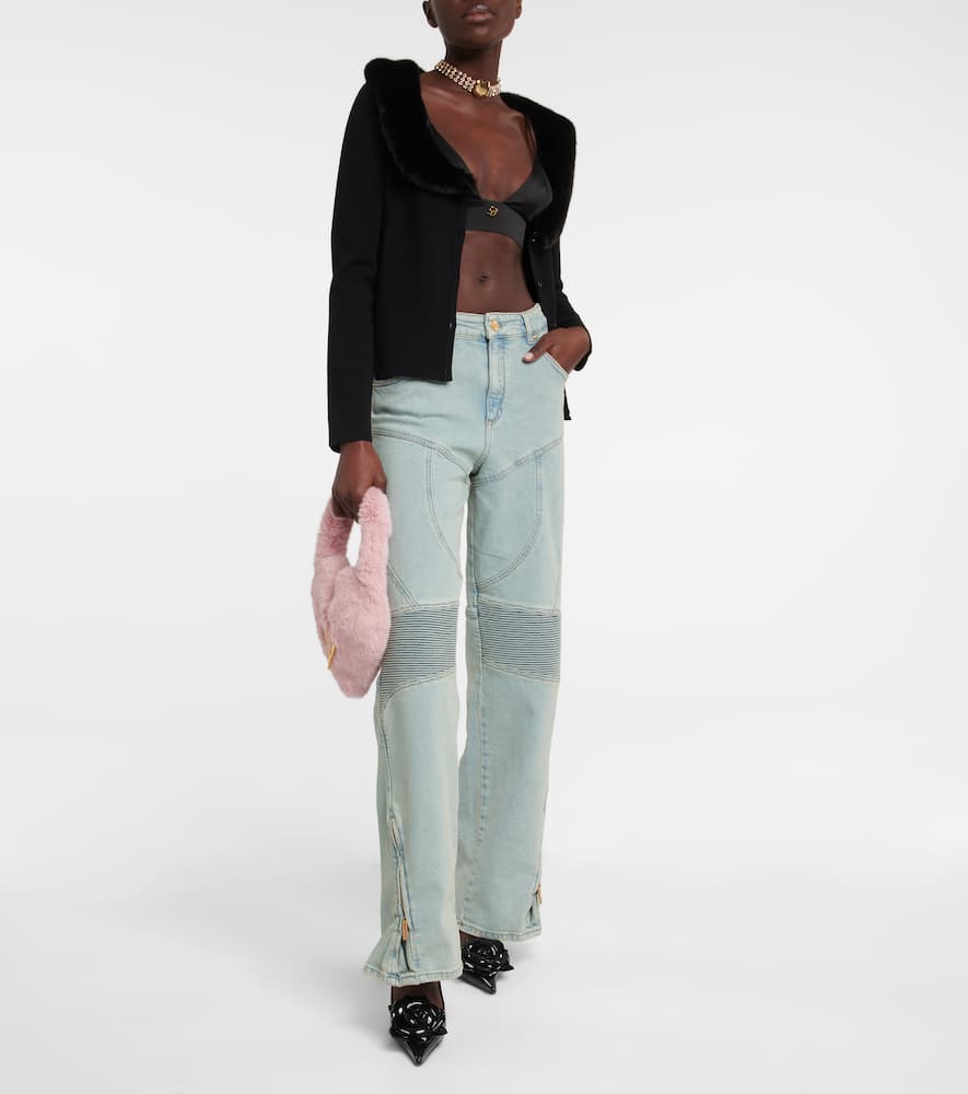 BLUMARINE Blumarine Paneled High-Rise Wide Jeans