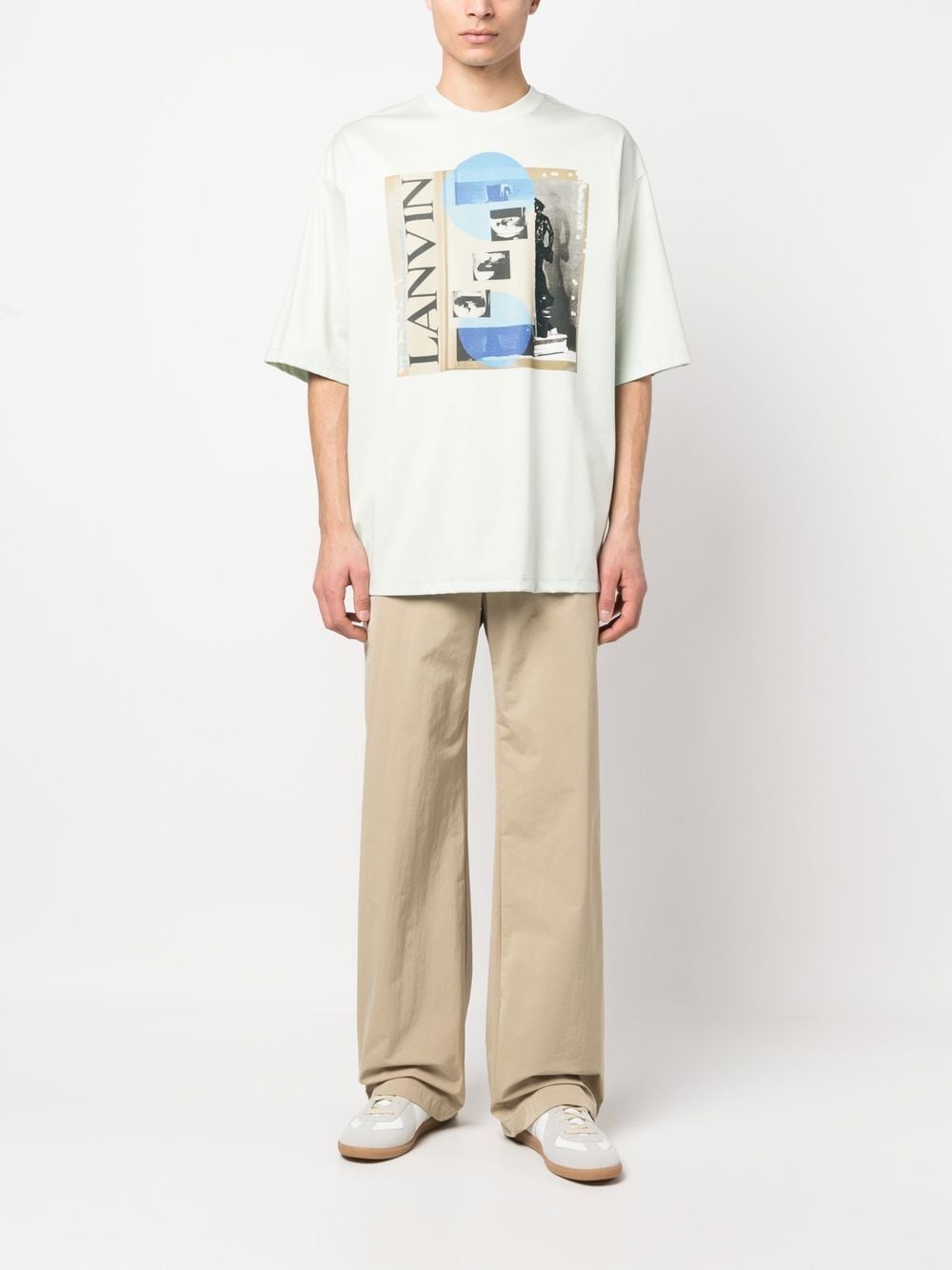 LANVIN white graphic print short sleeve t-shirt