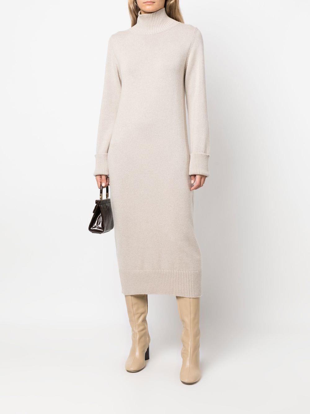 ELEVENTY Eleventy Funnel-Neck Knit Midi Dress