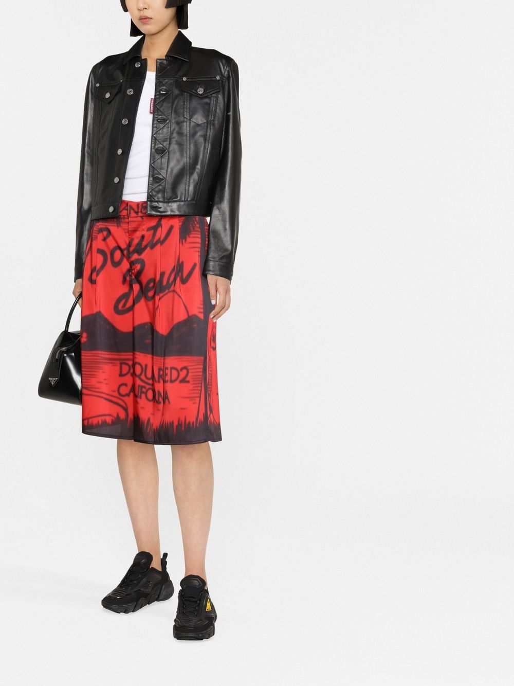 DSQUARED2 Single-Breasted Leather Jacket