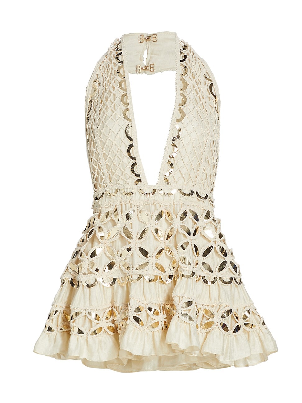 raisa vanessa tiered halterneck mini dress Halter Neck Hand Embroidered Sequined Chiffon Mini Dress RAISA VANESSA INT