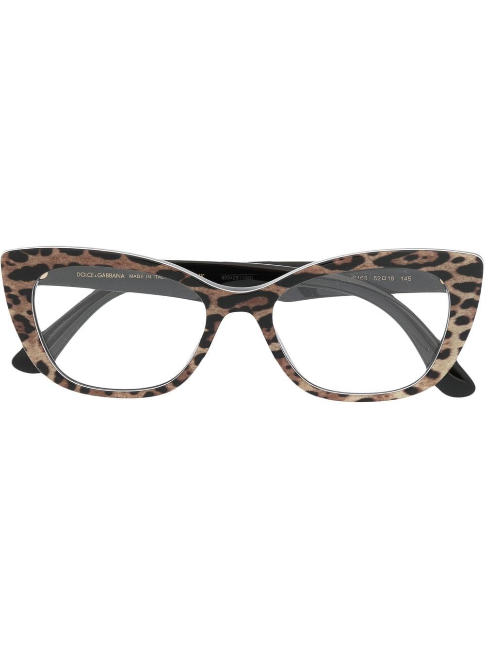 Dolce & Gabbana Leopard-Print Cat-Eye Eyeglasses In Neutrals  display picture 3