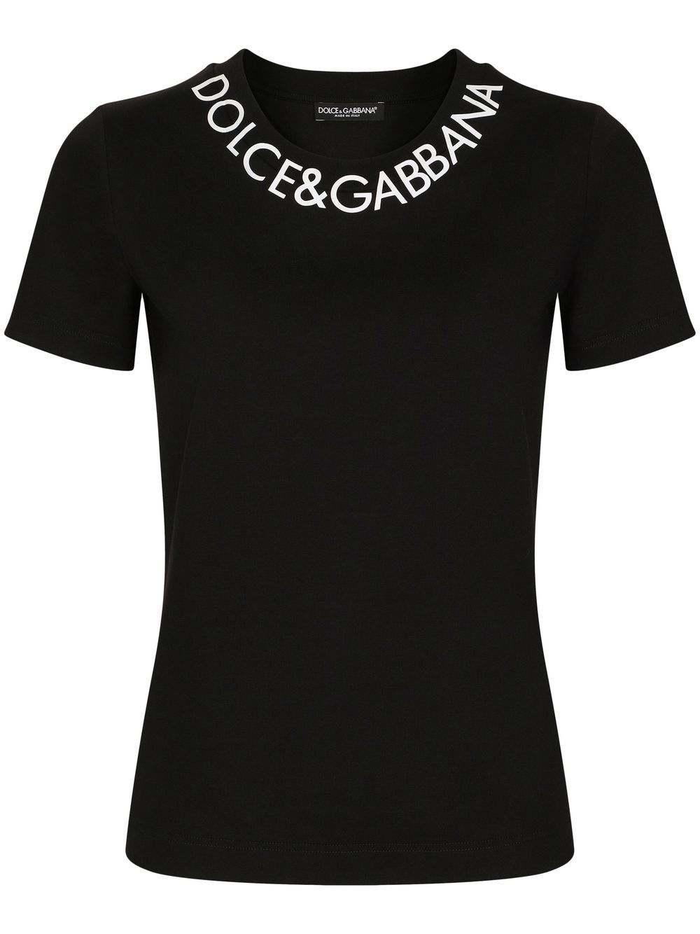 Dolce & Gabbana Embroidered Jersey T-Shirt In Black - 18% Off