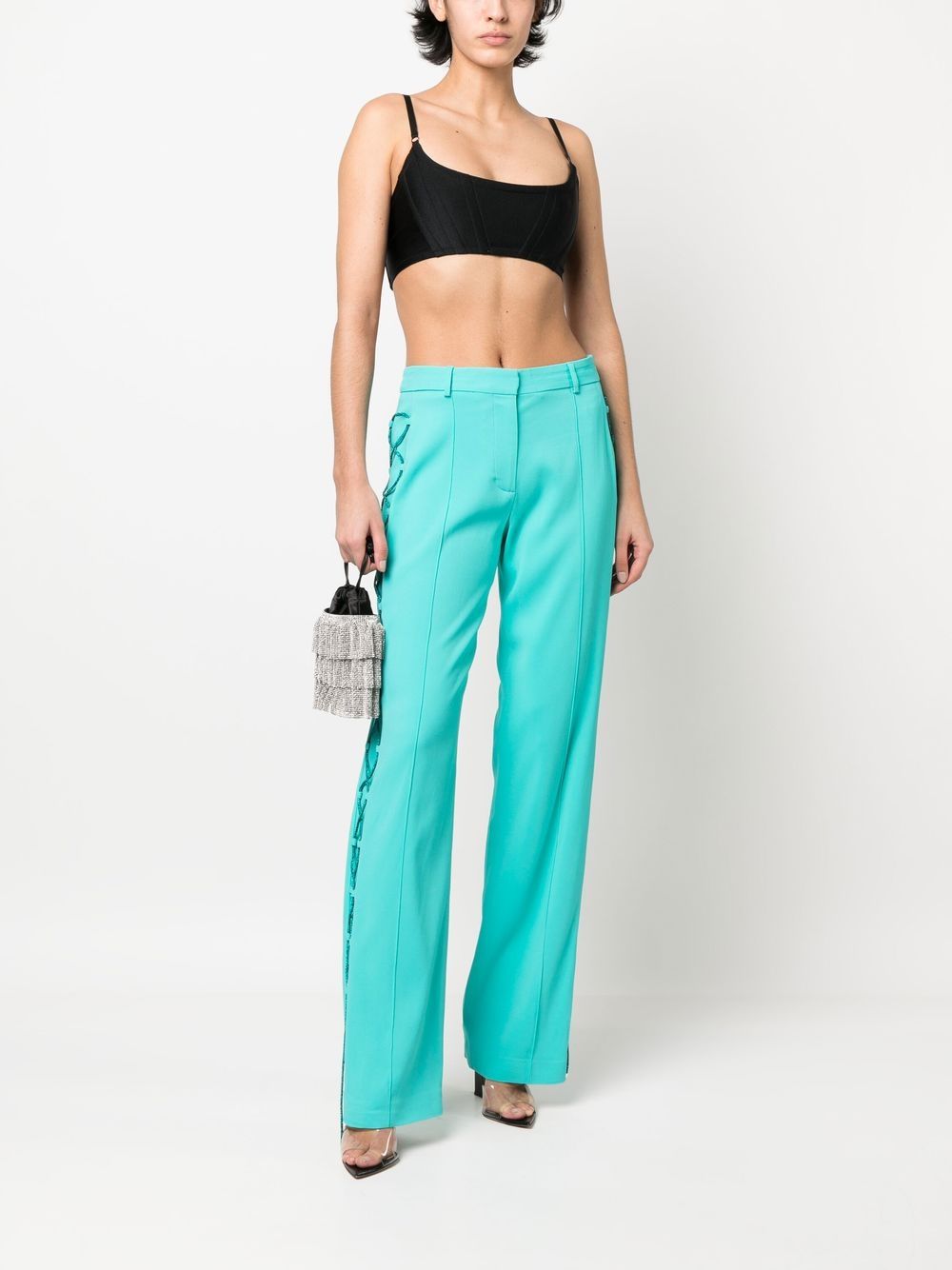 GIUSEPPE DI MORABITO Giuseppe Di Morabito Lace-Up Detail Straight-Leg Trousers