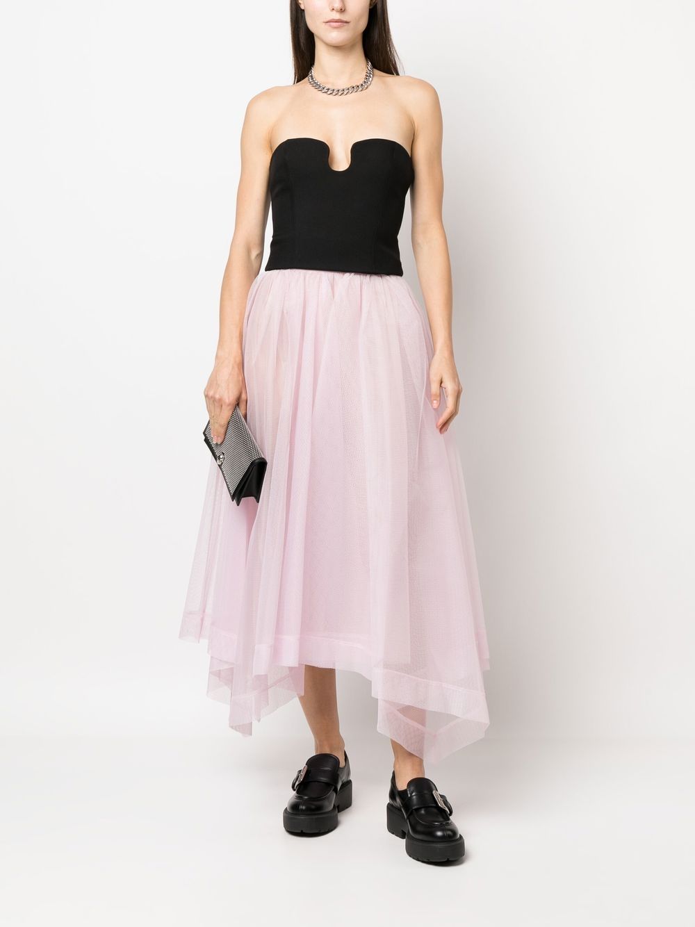ALEXANDER MCQUEEN Tiered Tulle Asymmetric Skirt