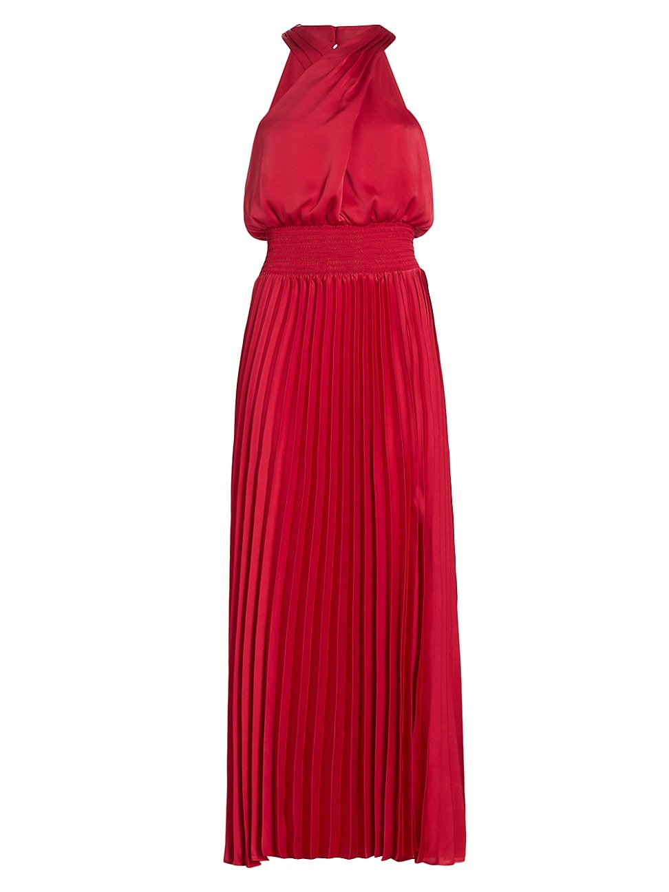 Ramy Brook Arina Halter Neck Pleated Maxi Dress In Soiree Red - 50% Off |  Editorialist