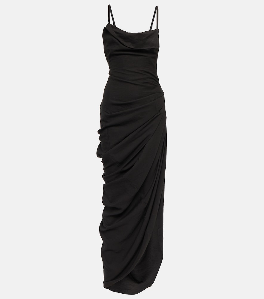 Jacquemus La Robe Saudade Voile Maxi Dress Black 20% Off