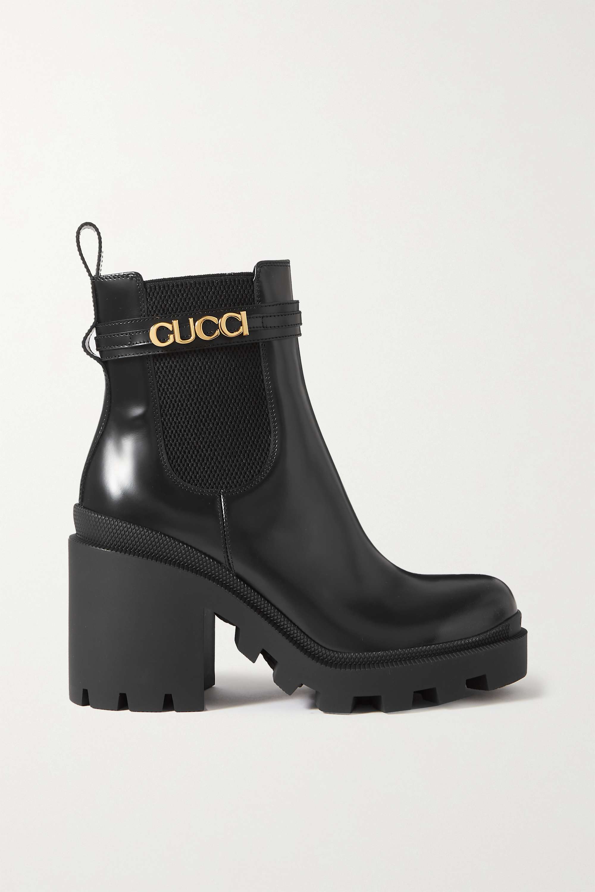 Gucci Logo-Embellished Leather Ankle Boots - Black  display picture 1