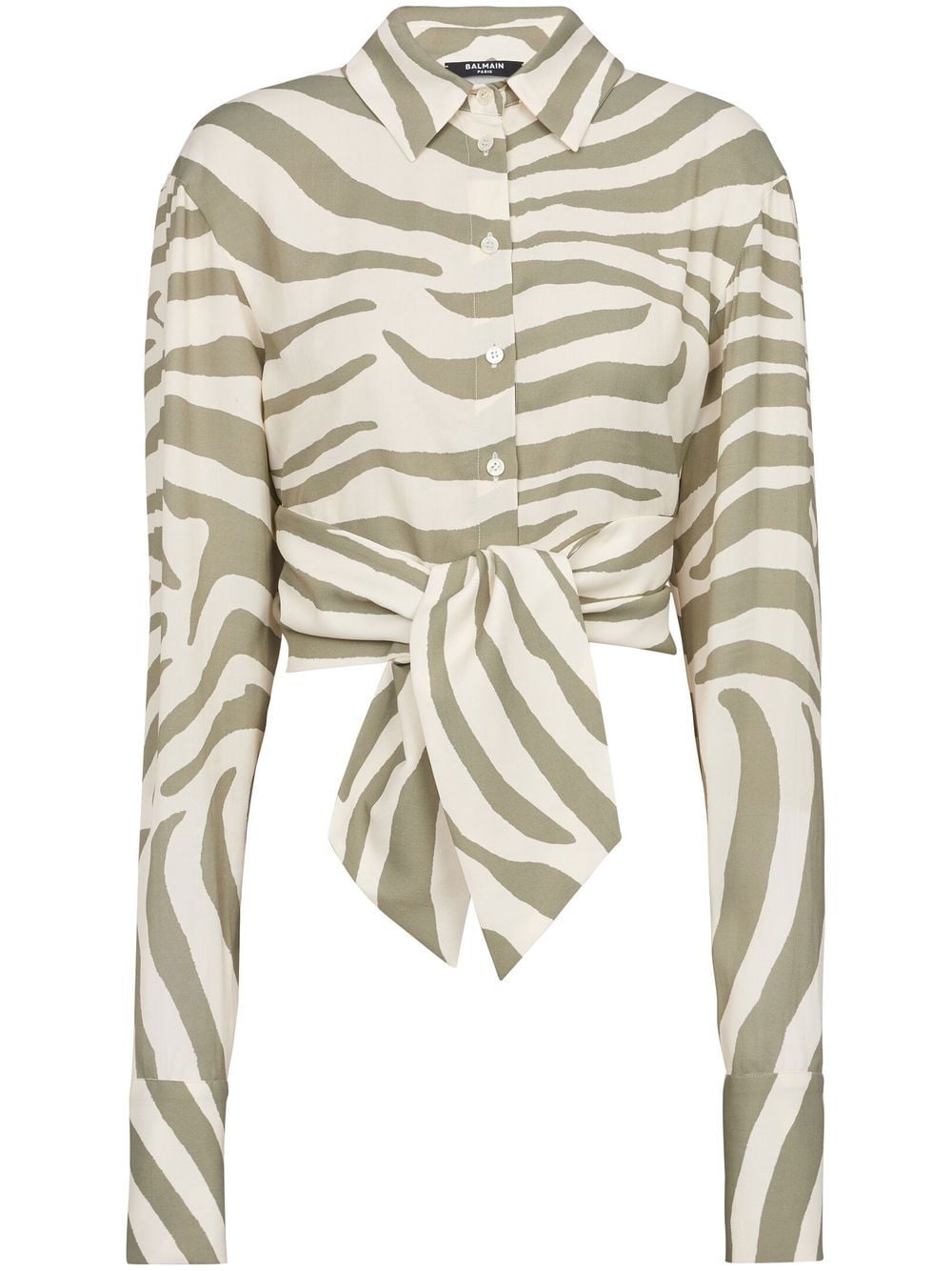 BALMAIN Balmain Animal-Print Tie-Waist Shirt