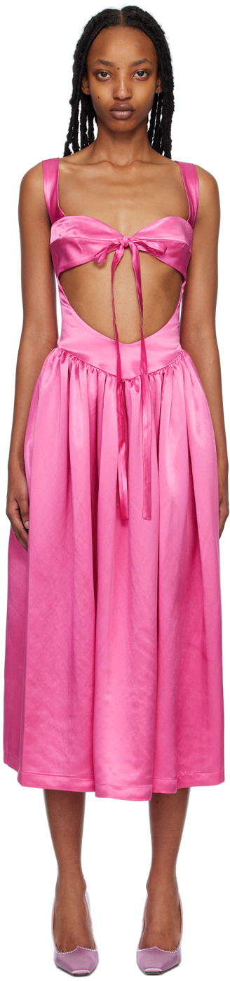 siedres pink dress Siedres Gaia Midi Dress In Pink - 50% Off