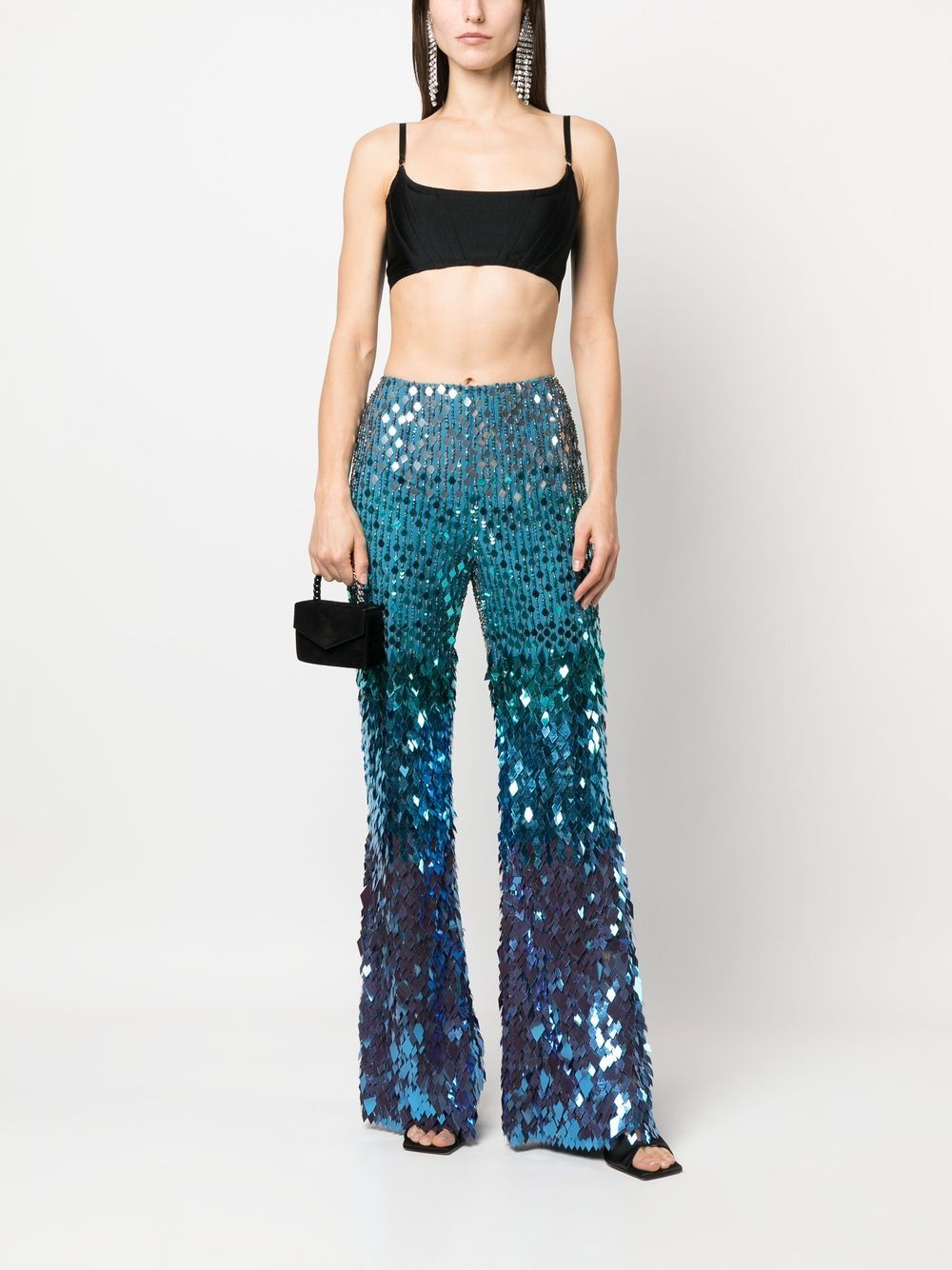 ALBERTA FERRETTI Alberta Ferretti Embellished Flared Trousers