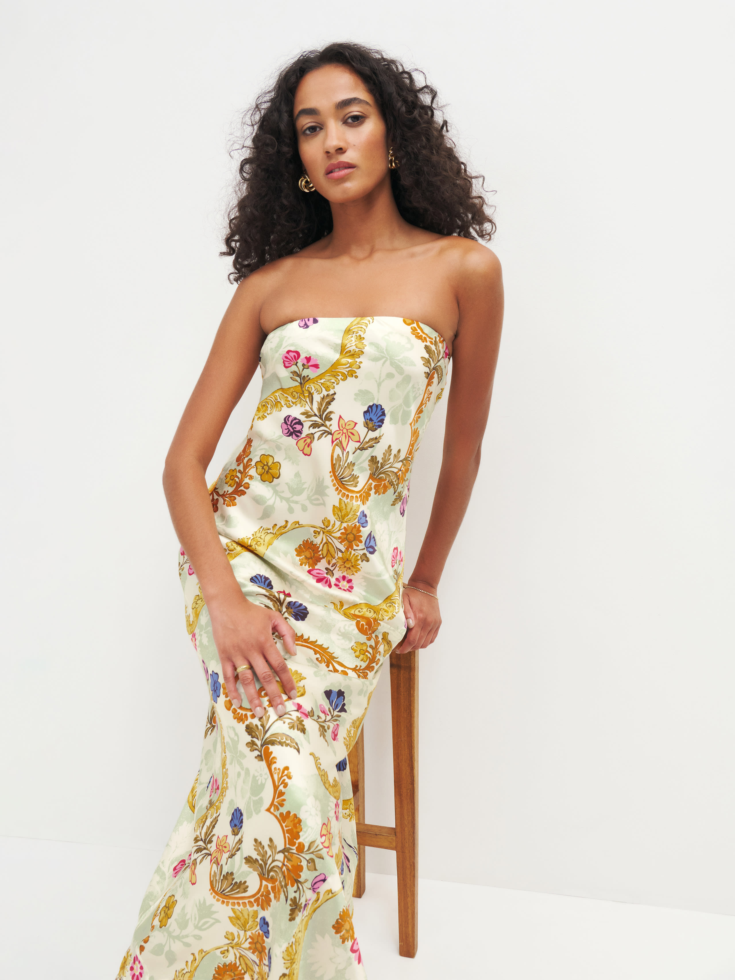 joanna silk dress reformation Reformation Joanna Silk Maxi Dress in Flambe Size M NWT