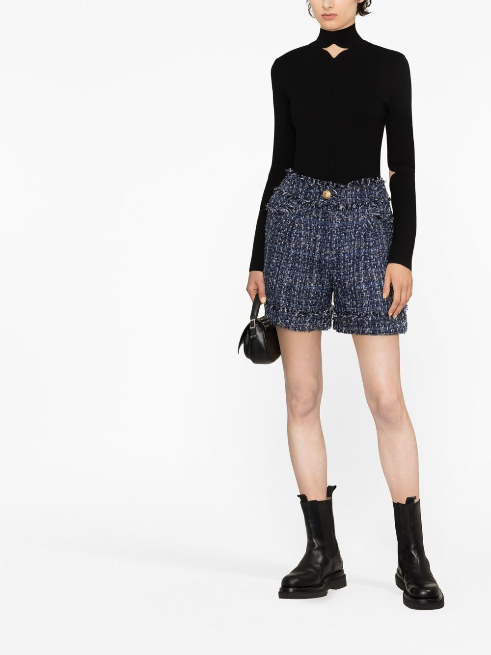 BALMAIN Balmain High-Waisted Tweed Shorts