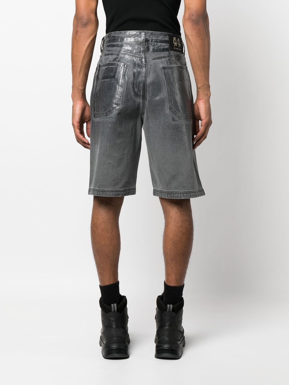 Buy DOUBLET Metallic-finish Denim Shorts - Silver At 39% Off
