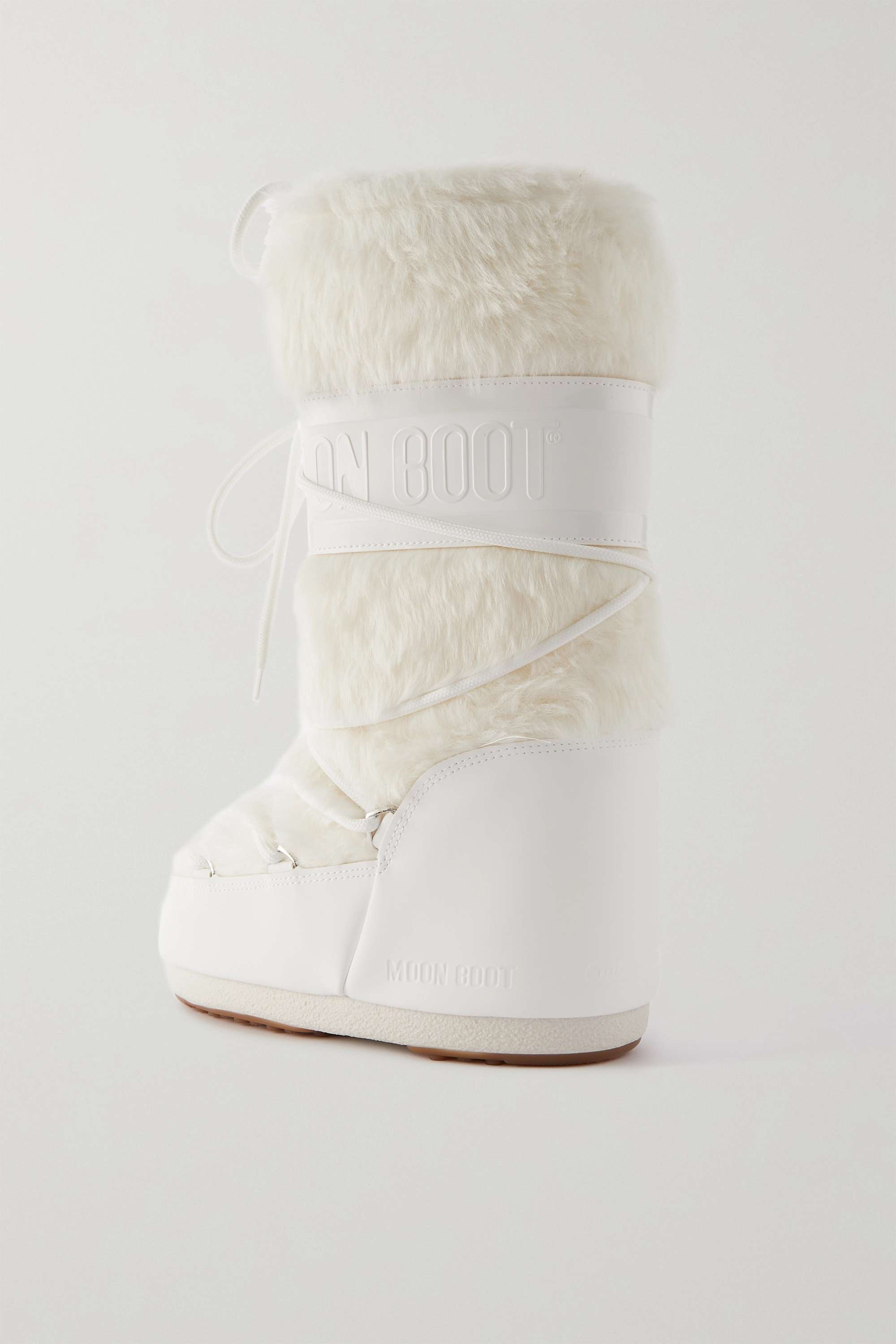 Moon Boot Icon Faux Fur And Faux Leather Snow Boots - White