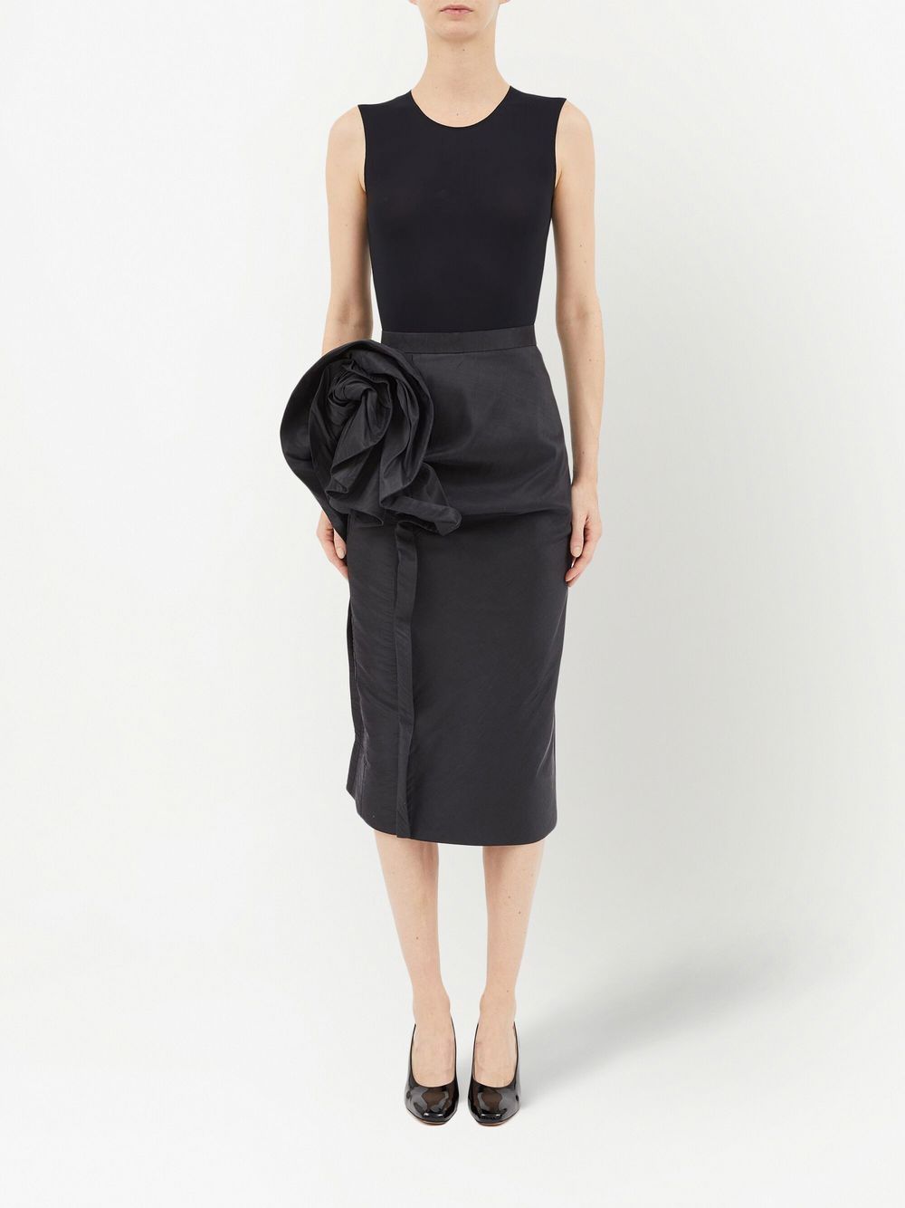 MAISON MARGIELA Maison Margiela Moiré-Effect Ruffled Midi Skirt