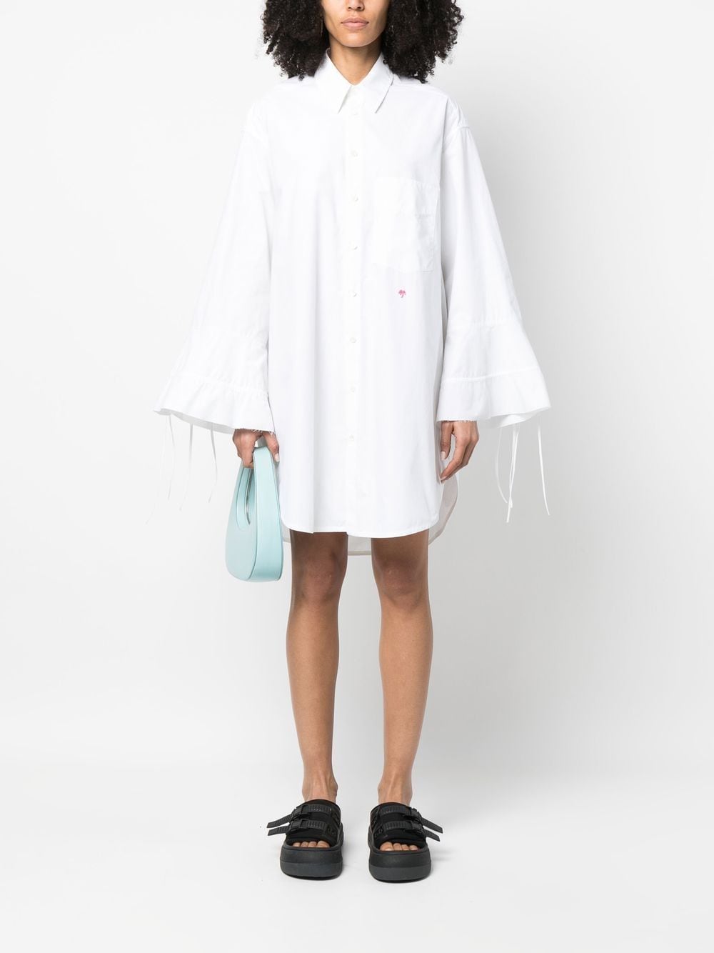 PALM ANGELS Palm Angels Flared-Sleeve Shirt Dress
