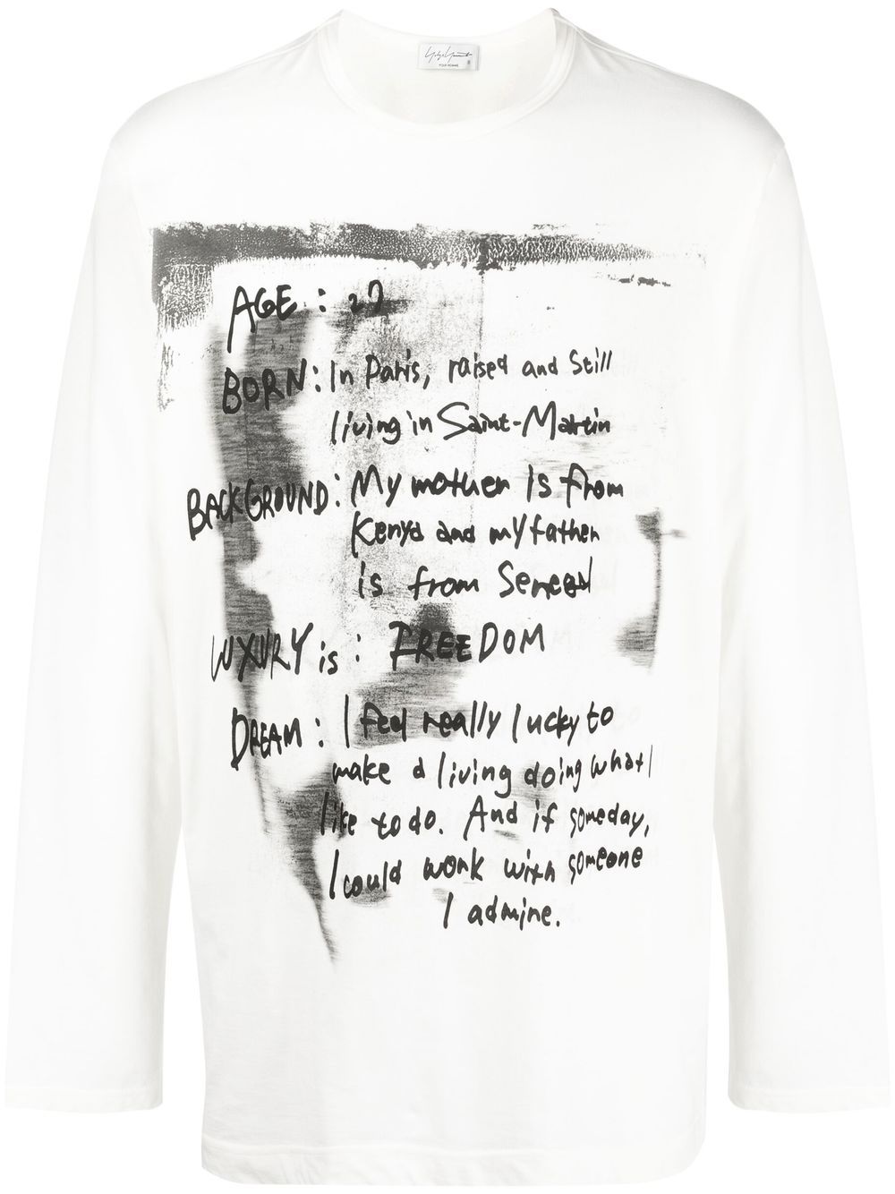 YOHJI YAMAMOTO pigment long-sleeve t-shirt