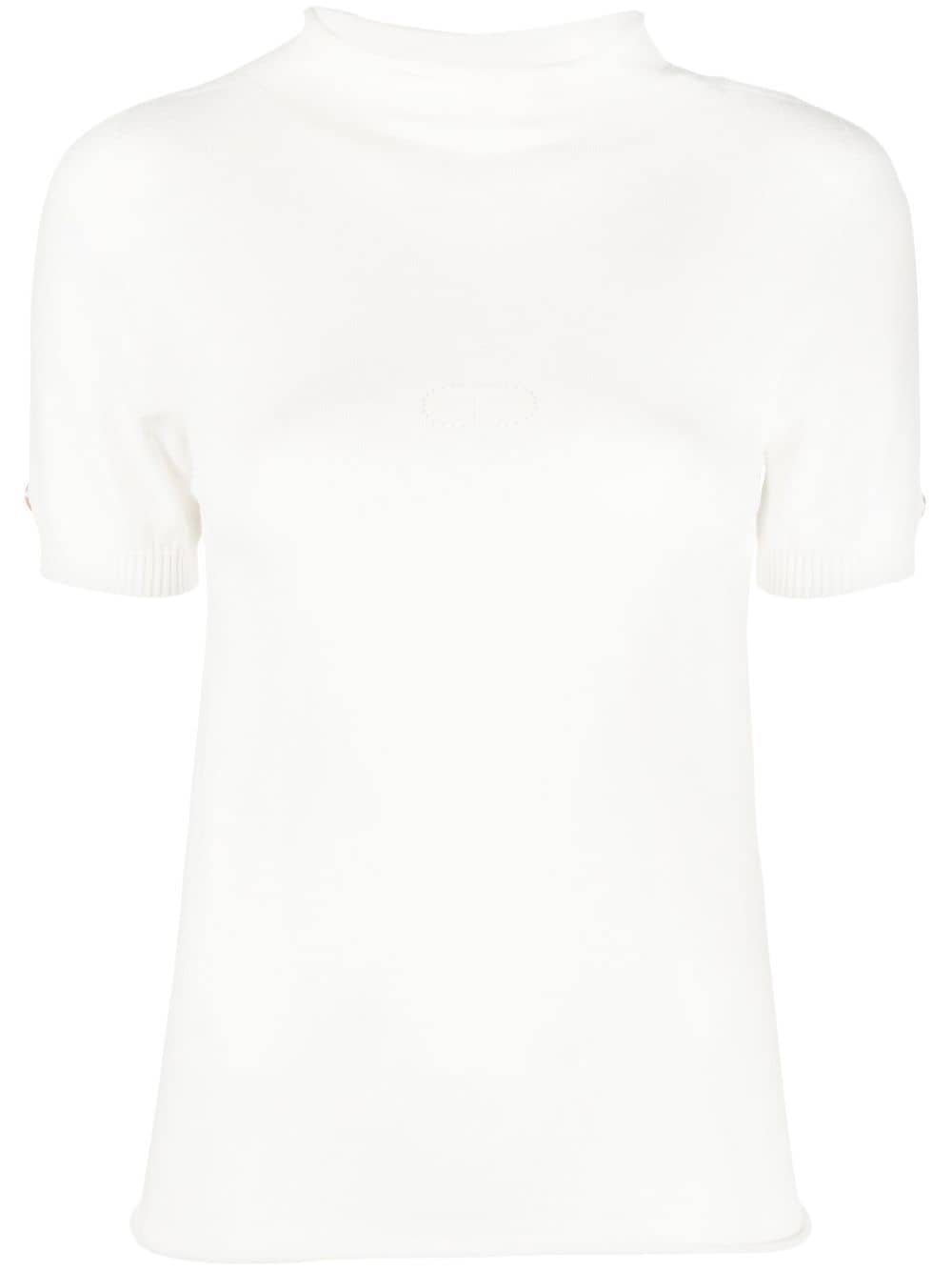 TWINSET Logo-Plaque Short-Sleeve Jumper
