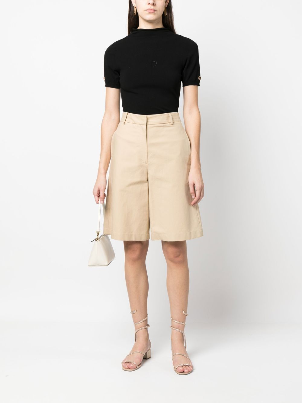 TWINSET Logo Plaque High-Neck Jumper