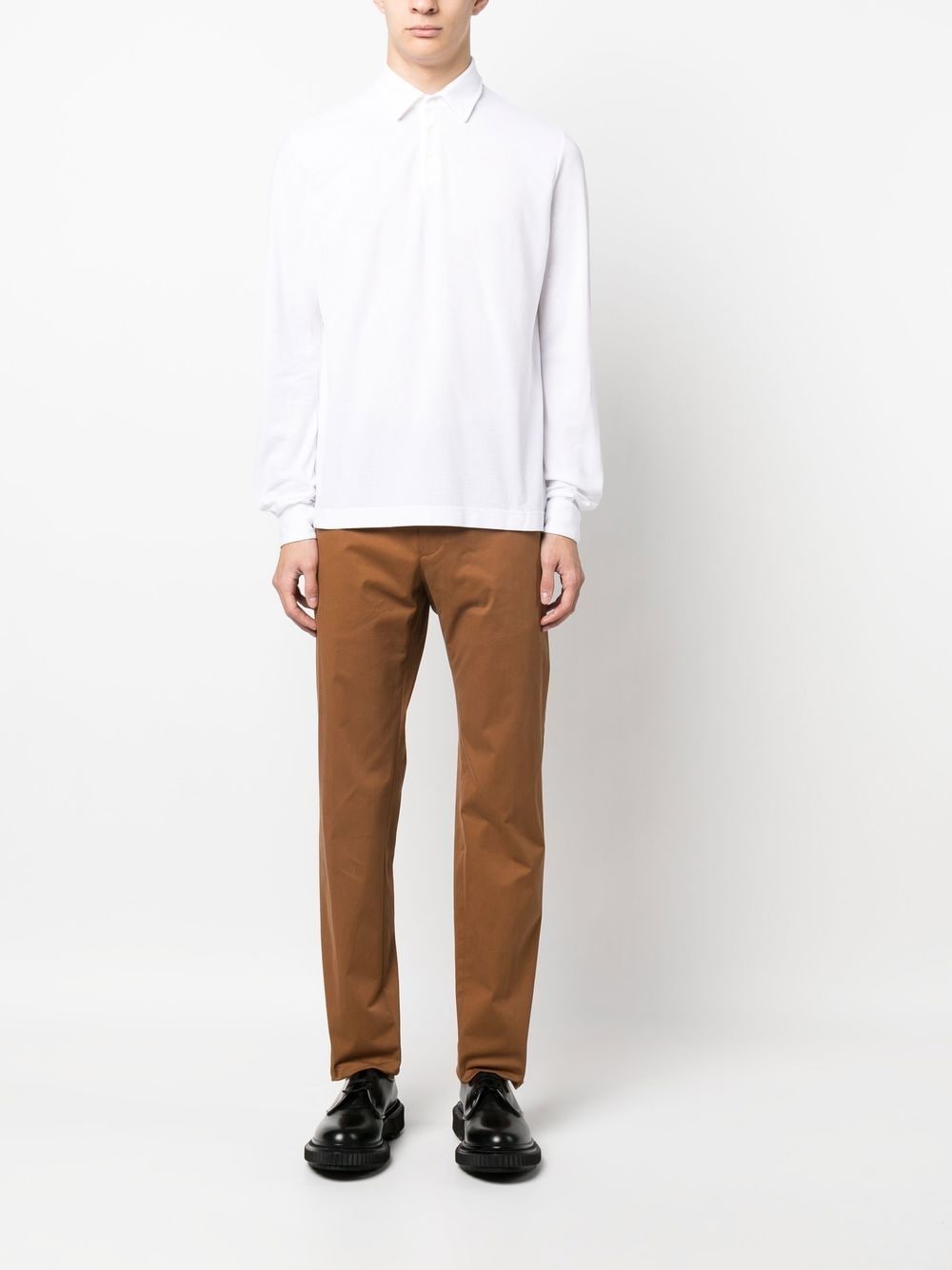 ZANONE long-sleeve cotton polo shirt