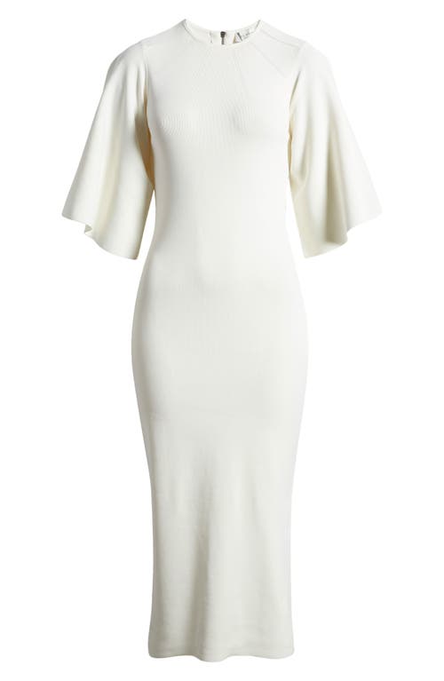 Ted Baker London Lounia Fluted Sleeve Body-Con Sweater Dress In White - 55%  Off | Editorialist