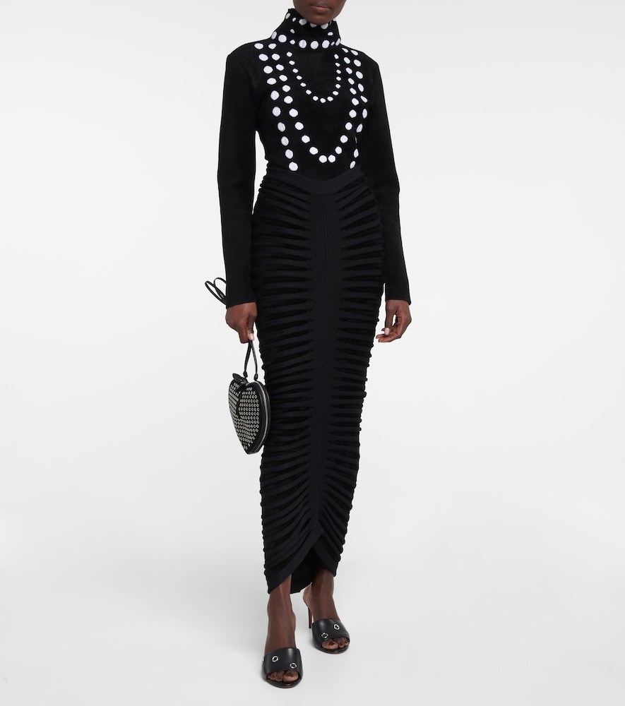 ALAÏA Alaïa Jacquard Velvet Chenille Bodysuit