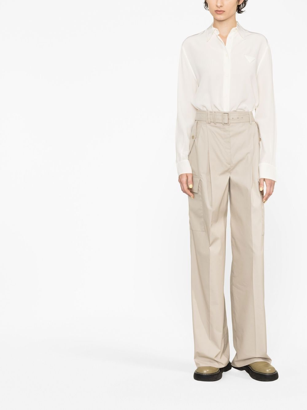 PRADA Prada Belted Wide-Leg Trousers