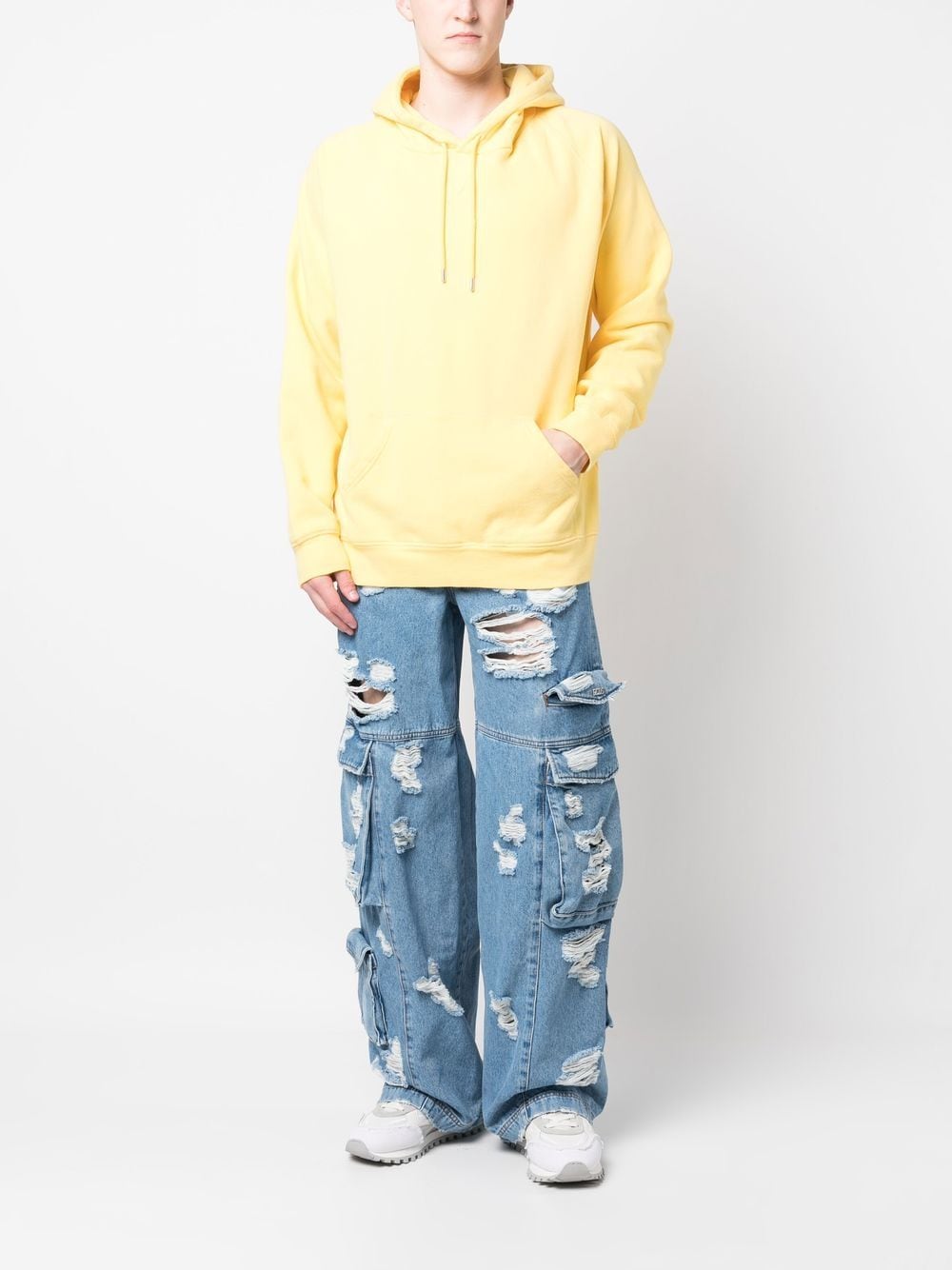 GCDS GCDS Distressed Wide-Leg Jeans