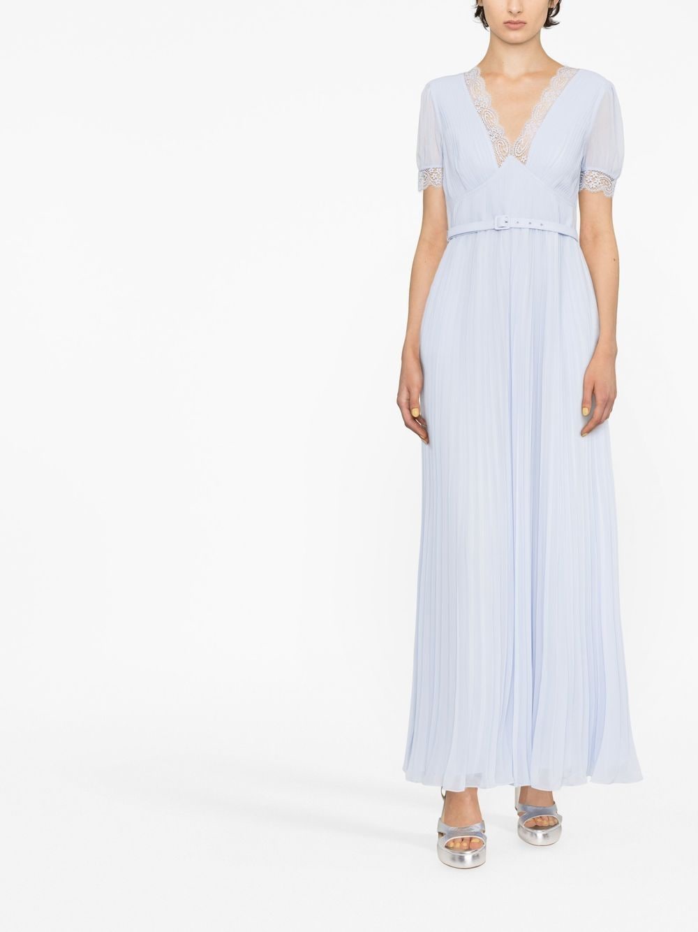 SELF-PORTRAIT Self-Portrait Lace-Detailed Chiffon Dress