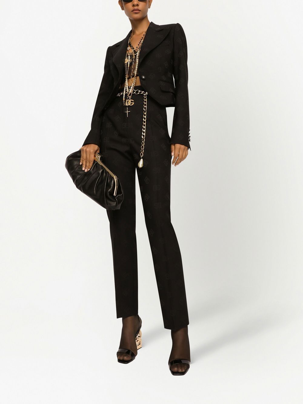 DOLCE & GABBANA Dolce & Gabbana Jacquard Wool Spencer Blazer