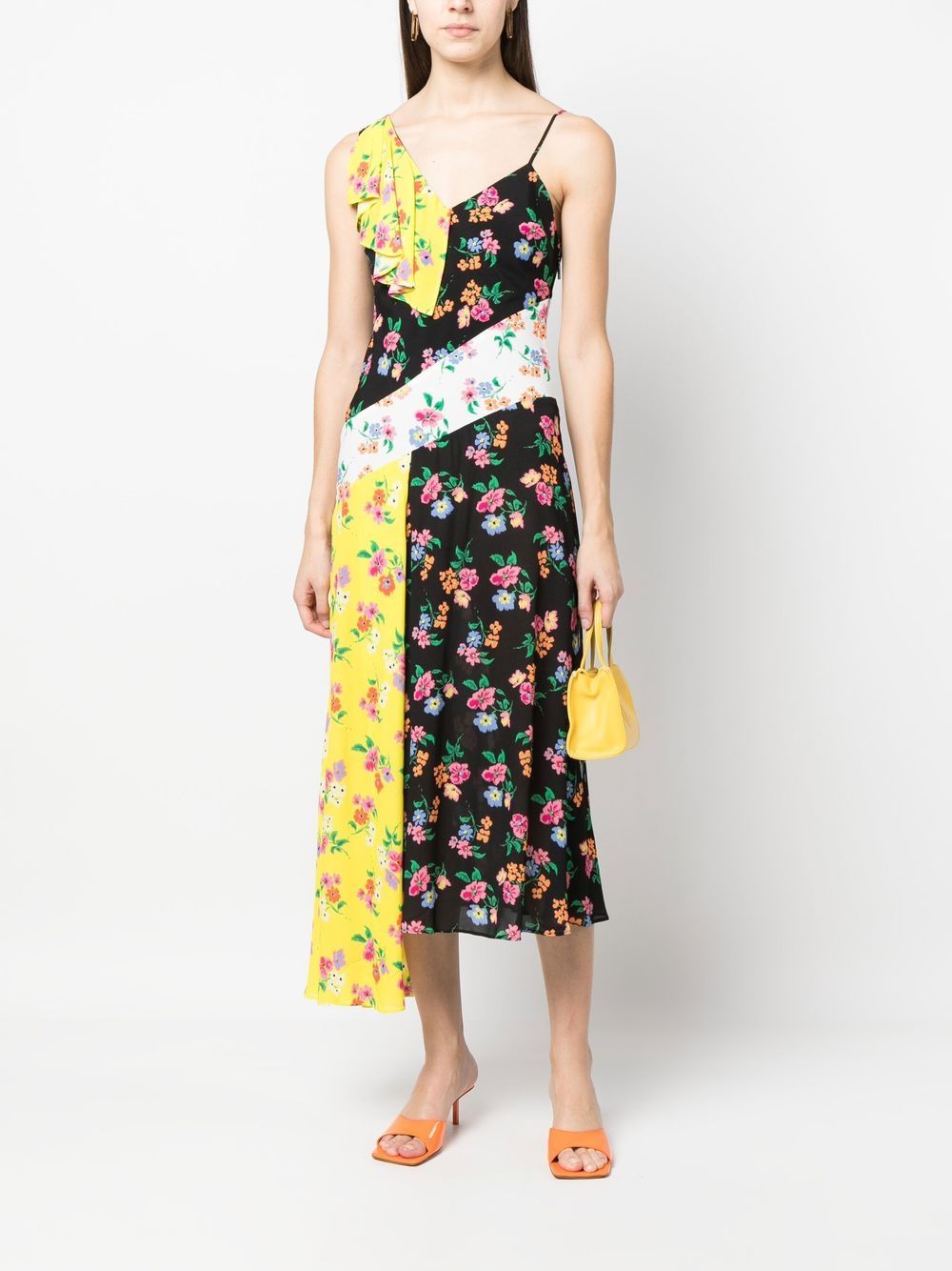 MSGM MSGM Floral-Print Asymmetric Dress
