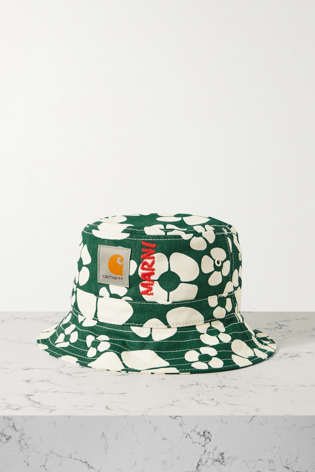 Marni Carhartt Wip Embroidered Floral-Print Cotton-Canvas Bucket