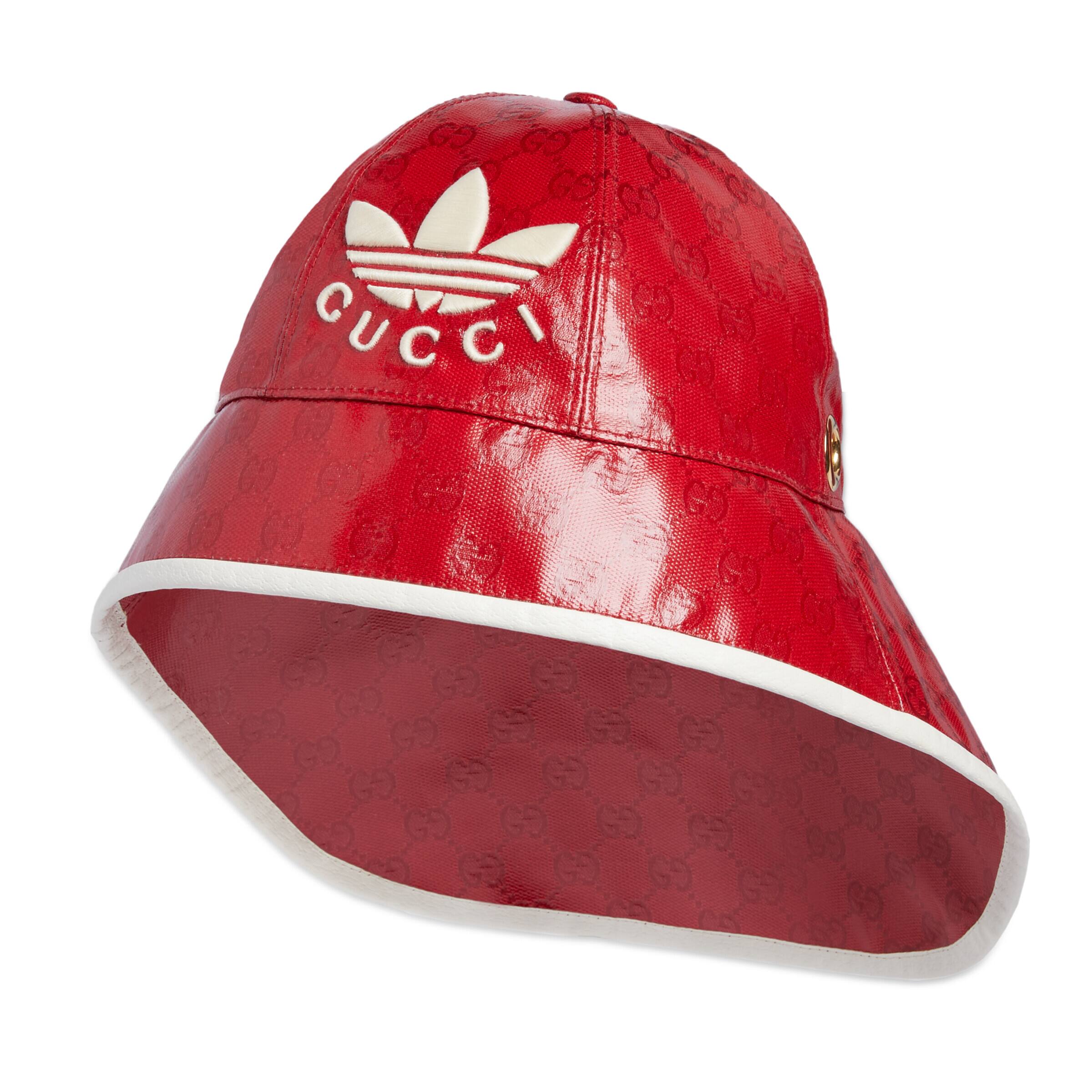 Gucci Adidas X Wide-Brimmed Cloche Hat Canvas - Red  display picture 1
