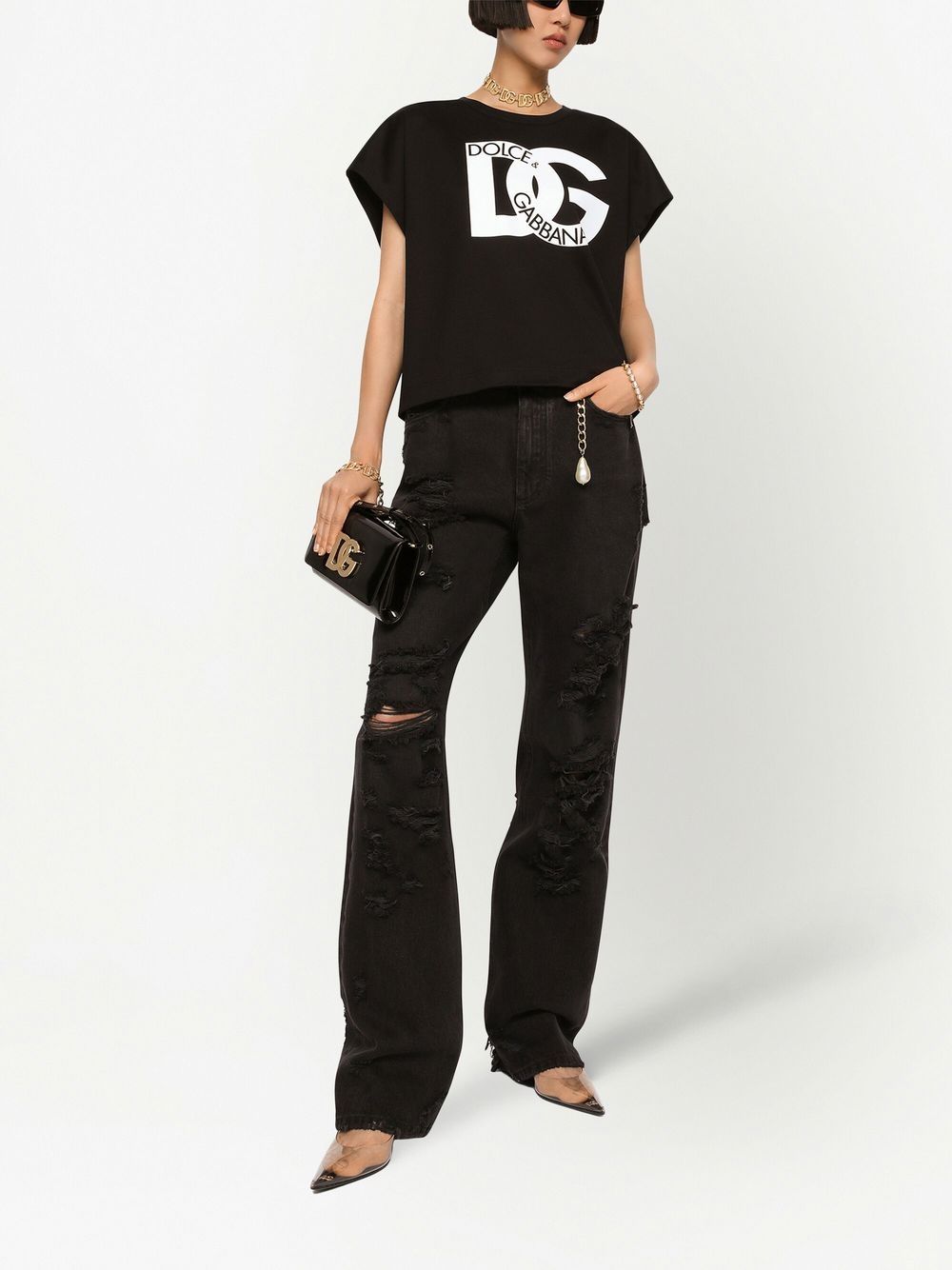 DOLCE & GABBANA Distressed Flared Jeans