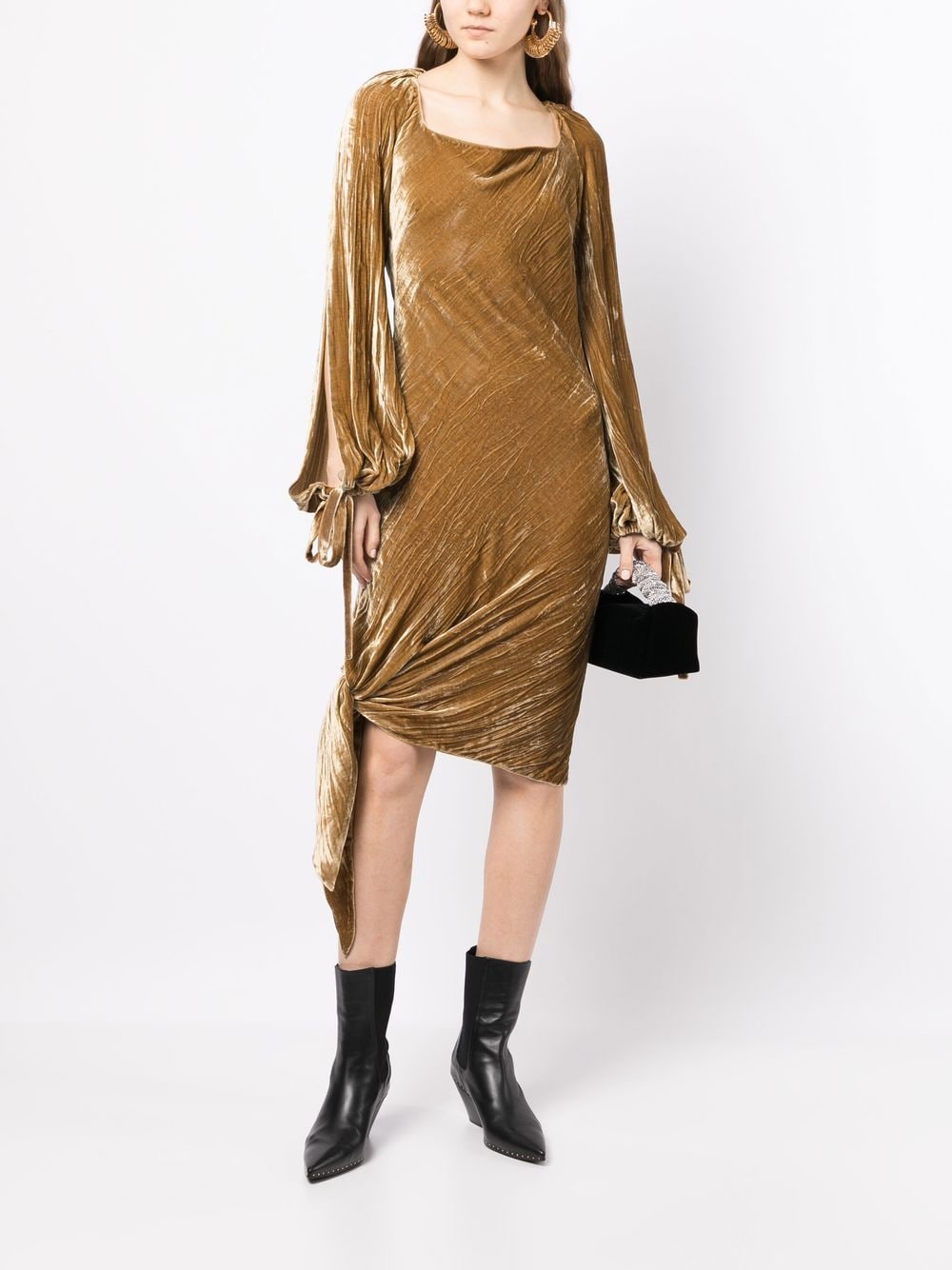 PETAR PETROV Petar Petrov Tied Bell-Sleeves Dress