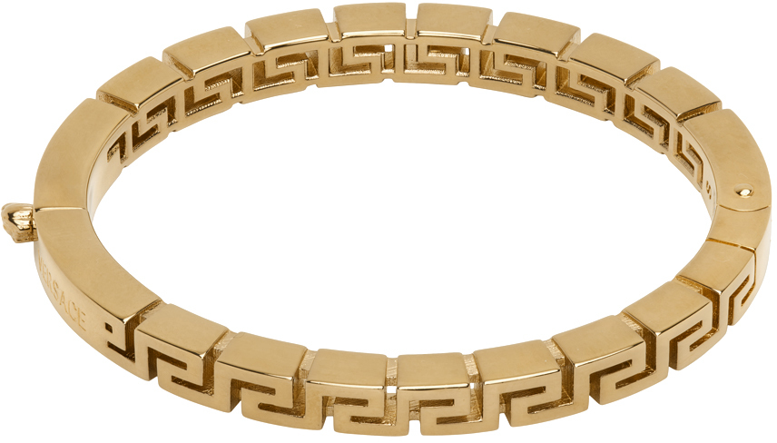 Versace Gold Greca Bangle Bracelet Kvo Versace Gold Editorialist