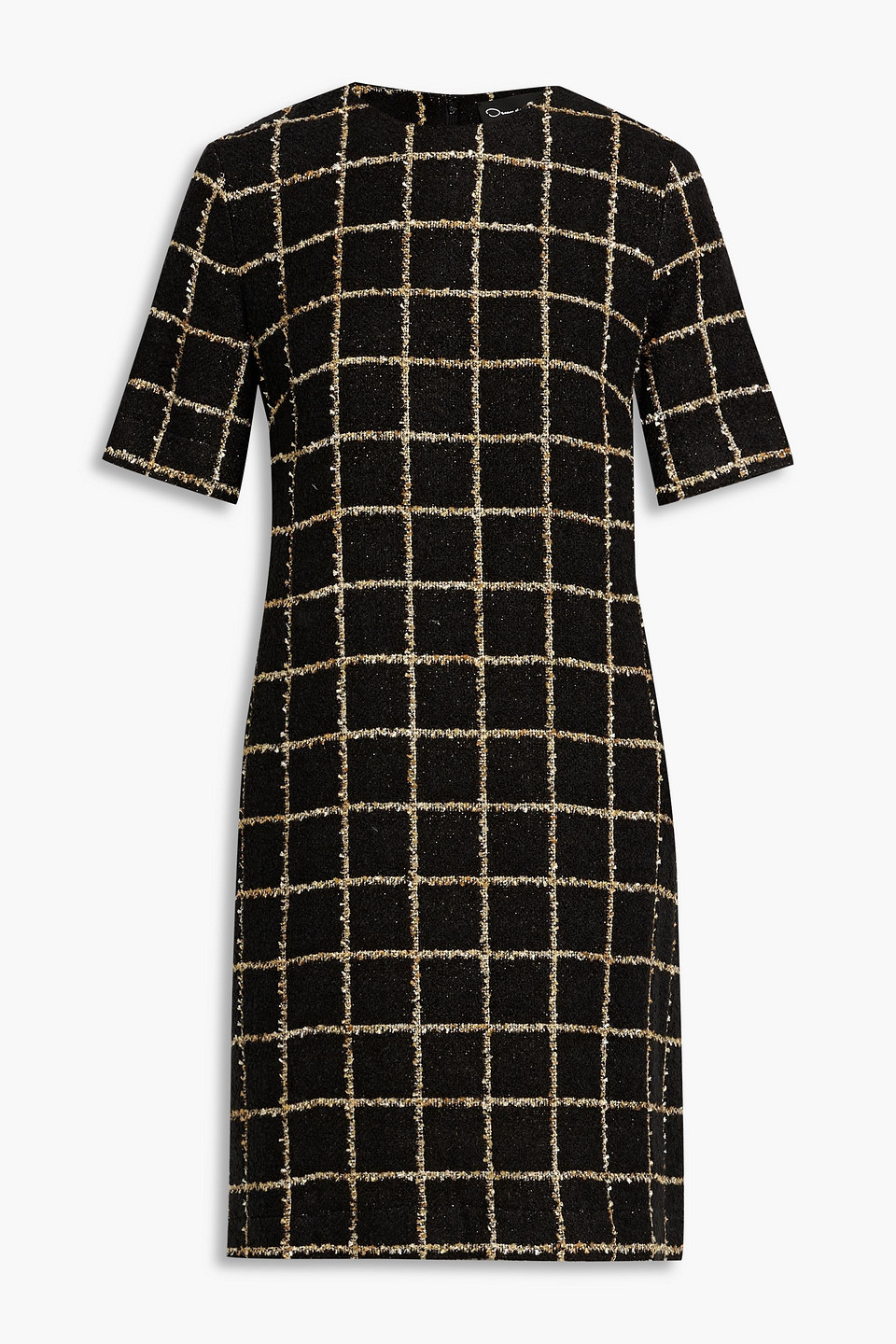 Oscar De La Renta Metallic Checked Boucl-Tweed Mini Dress In Black - 80%  Off | Editorialist