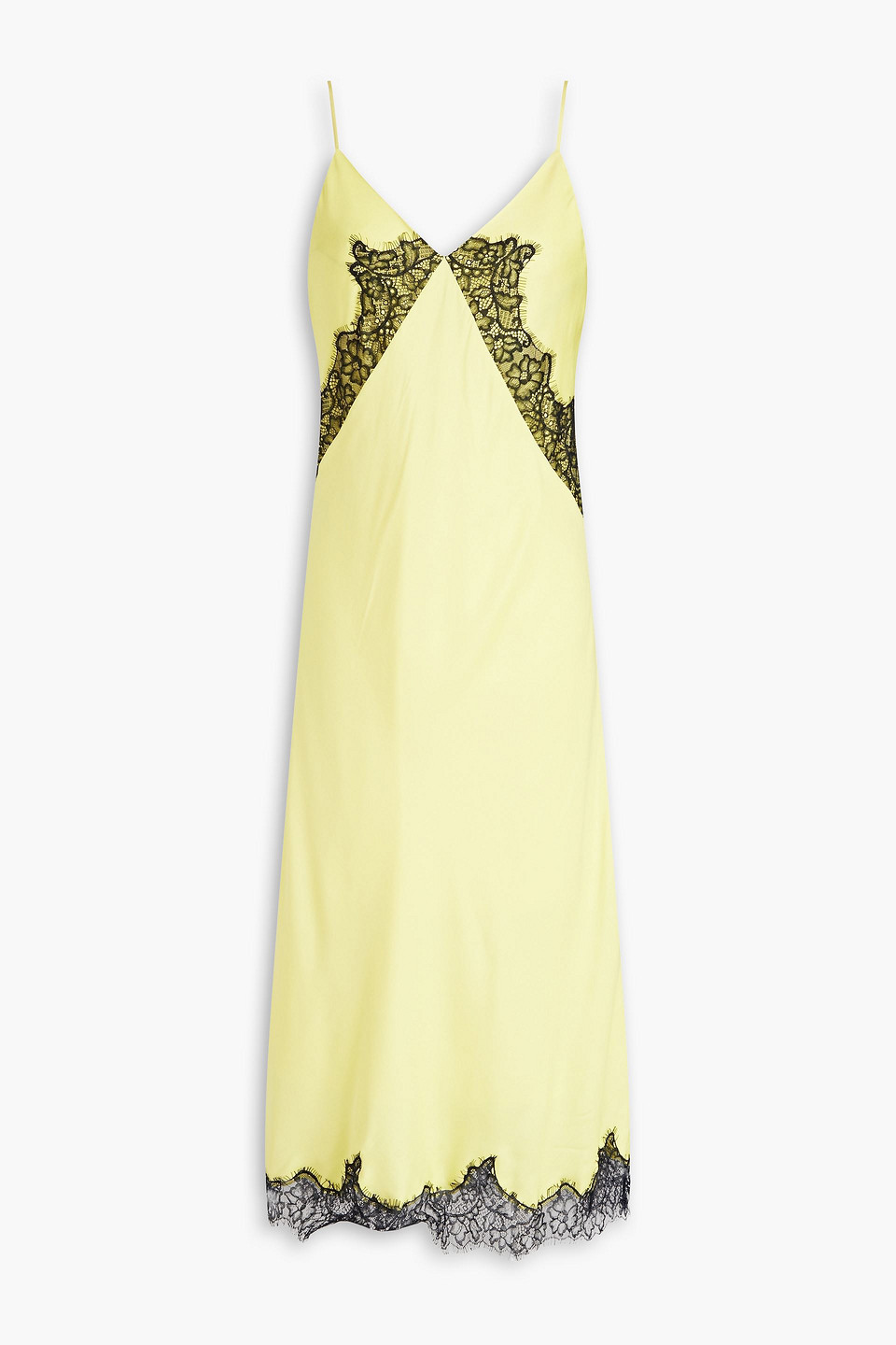 Rag & Bone Logan Lace-Trimmed Midi Slip Dress In Bright Yellow - 70% Off | Editorialist Rag & Bone Logan Lace-Trimmed Midi Slip Dress In Bright Yellow - 70% Off | Editorialist