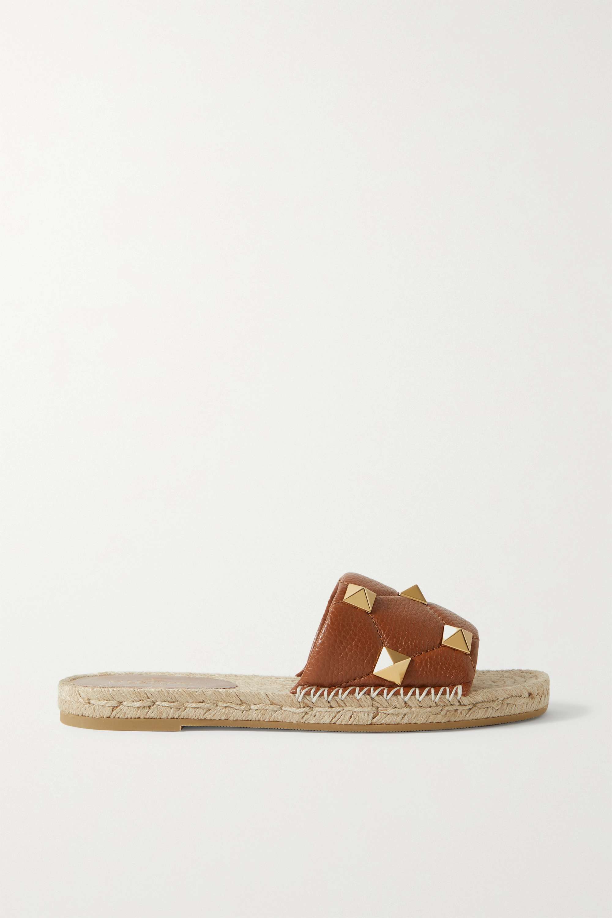 Valentino Roman Rockstud Slides Size 12 NWT Valentino Garavani Rockstud Raffia Flat Slide Sandals  main image 2