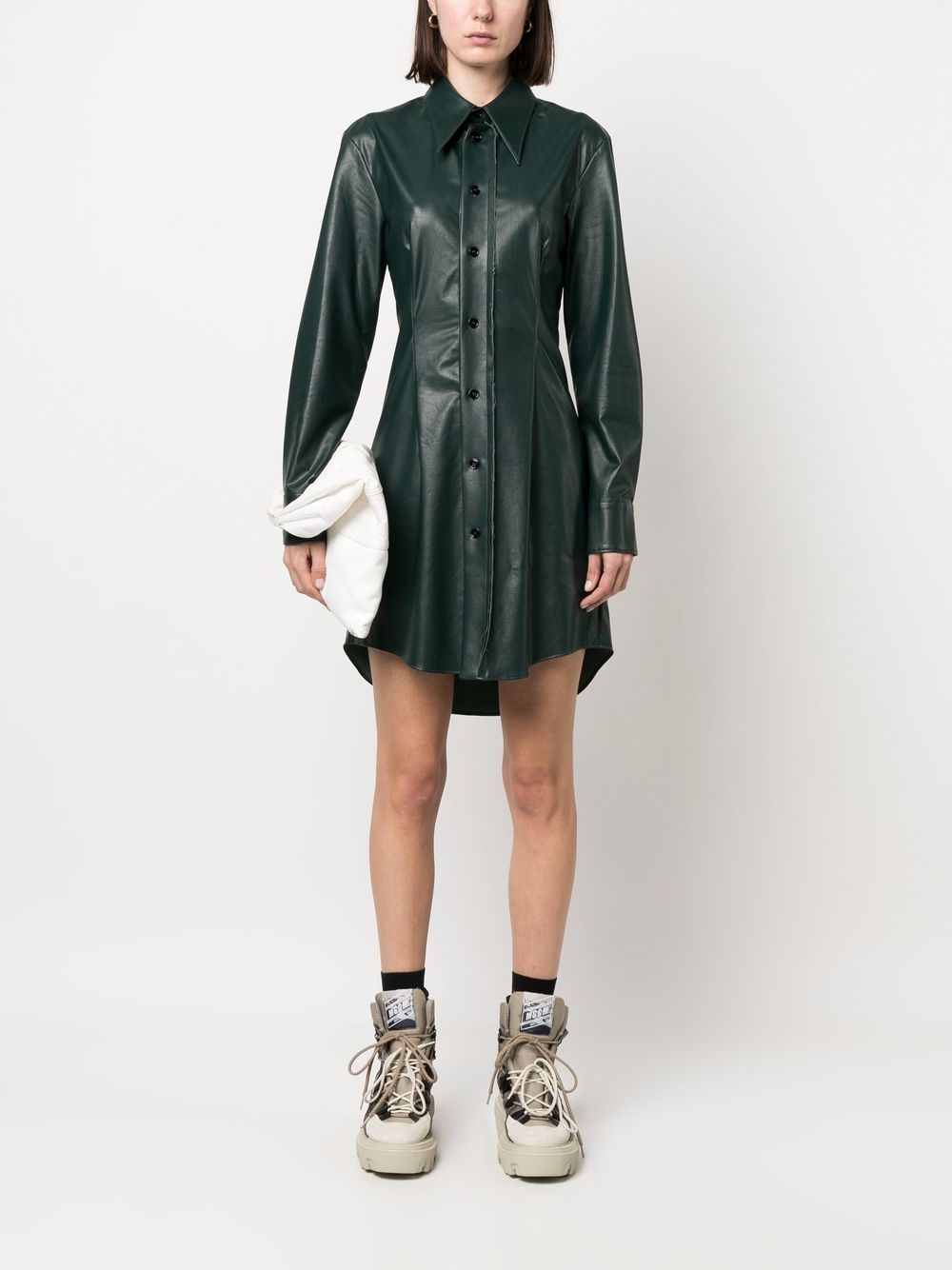 MAISON MARGIELA MM6 Maison Margiela Faux-Leather Shirt Dress