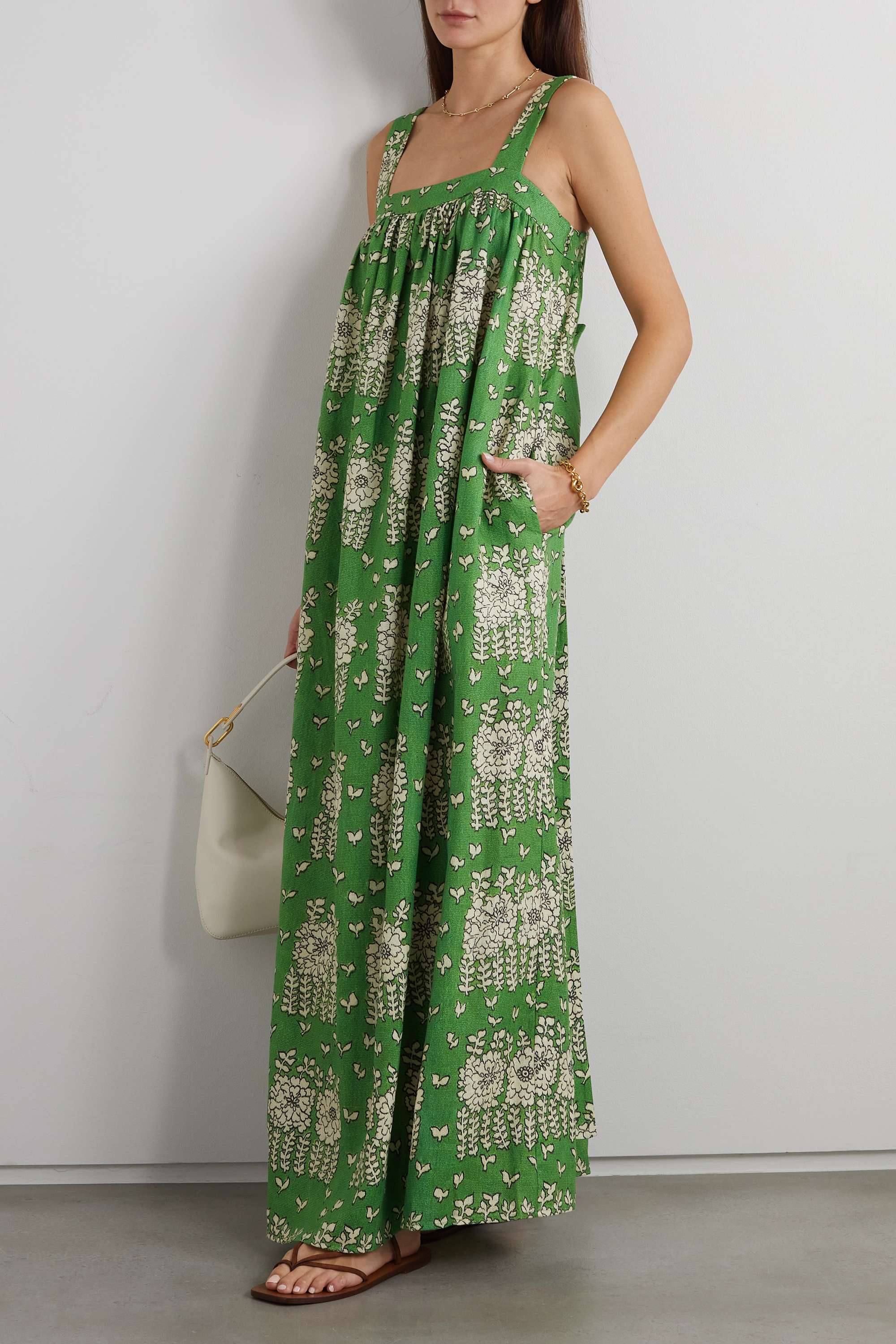 green emerald velvet dress Our Nostalgia Long Sleeve Maxi Dress Green main image 1