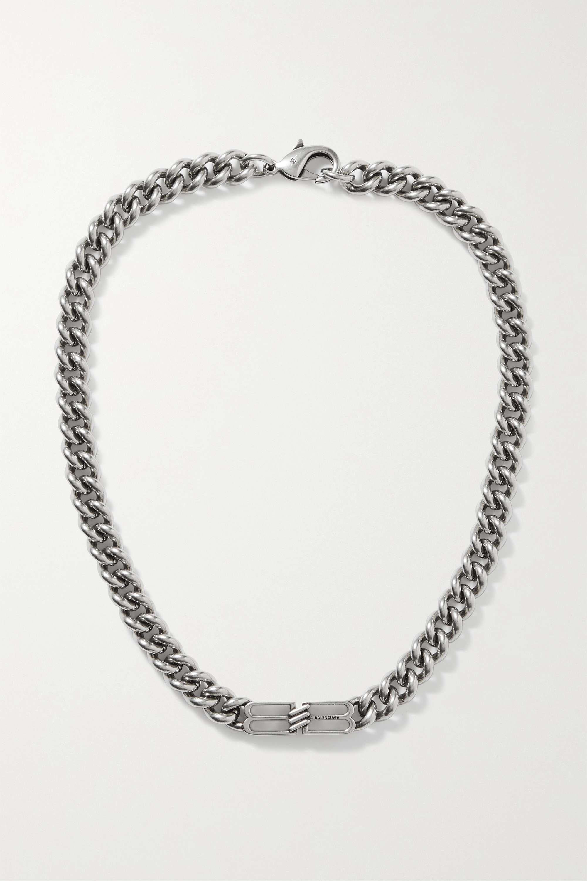 Balenciaga Bb Icon -Tone Necklace - Silver | Editorialist