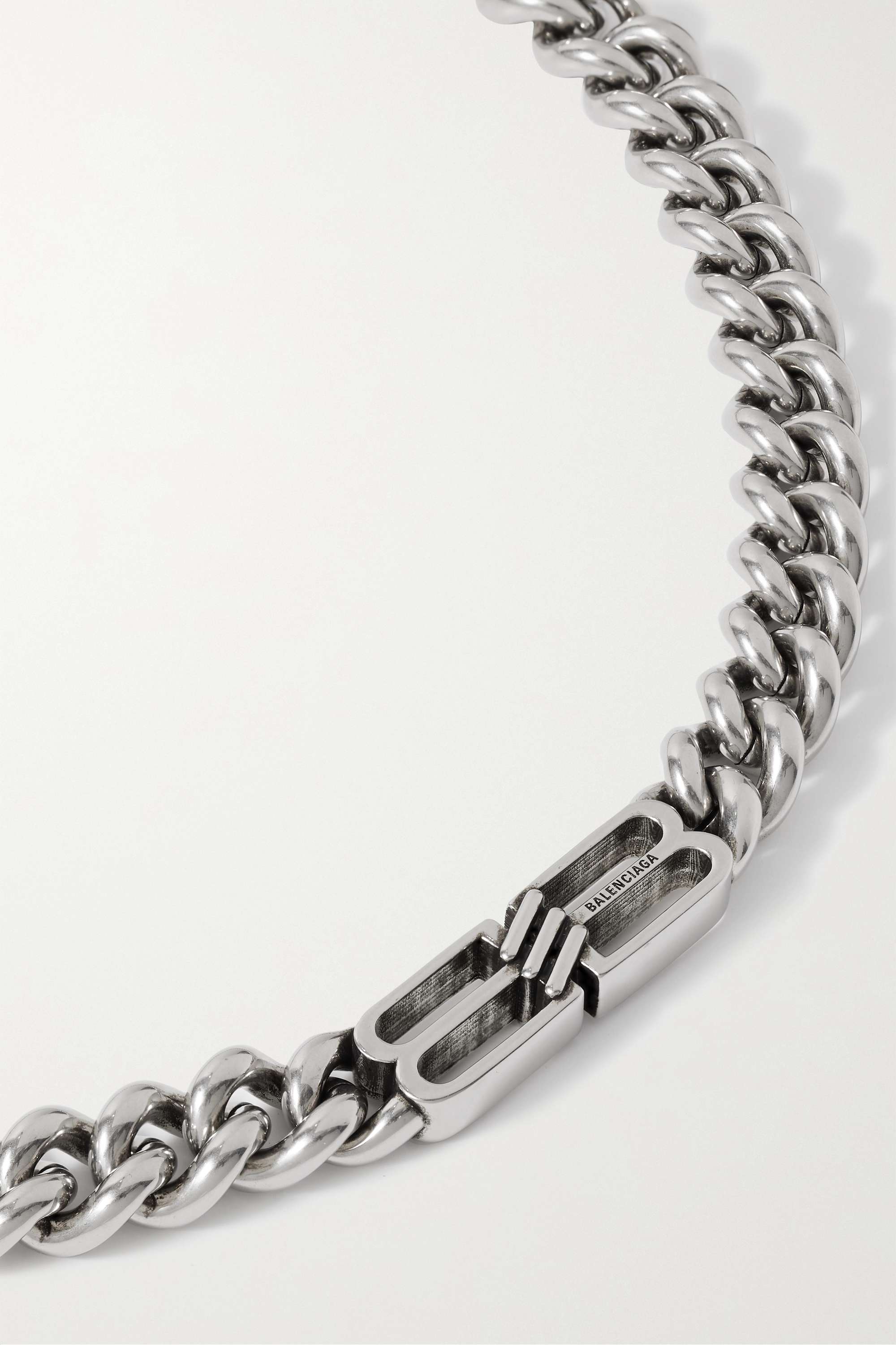 Balenciaga Bb Icon -Tone Necklace - Silver | Editorialist
