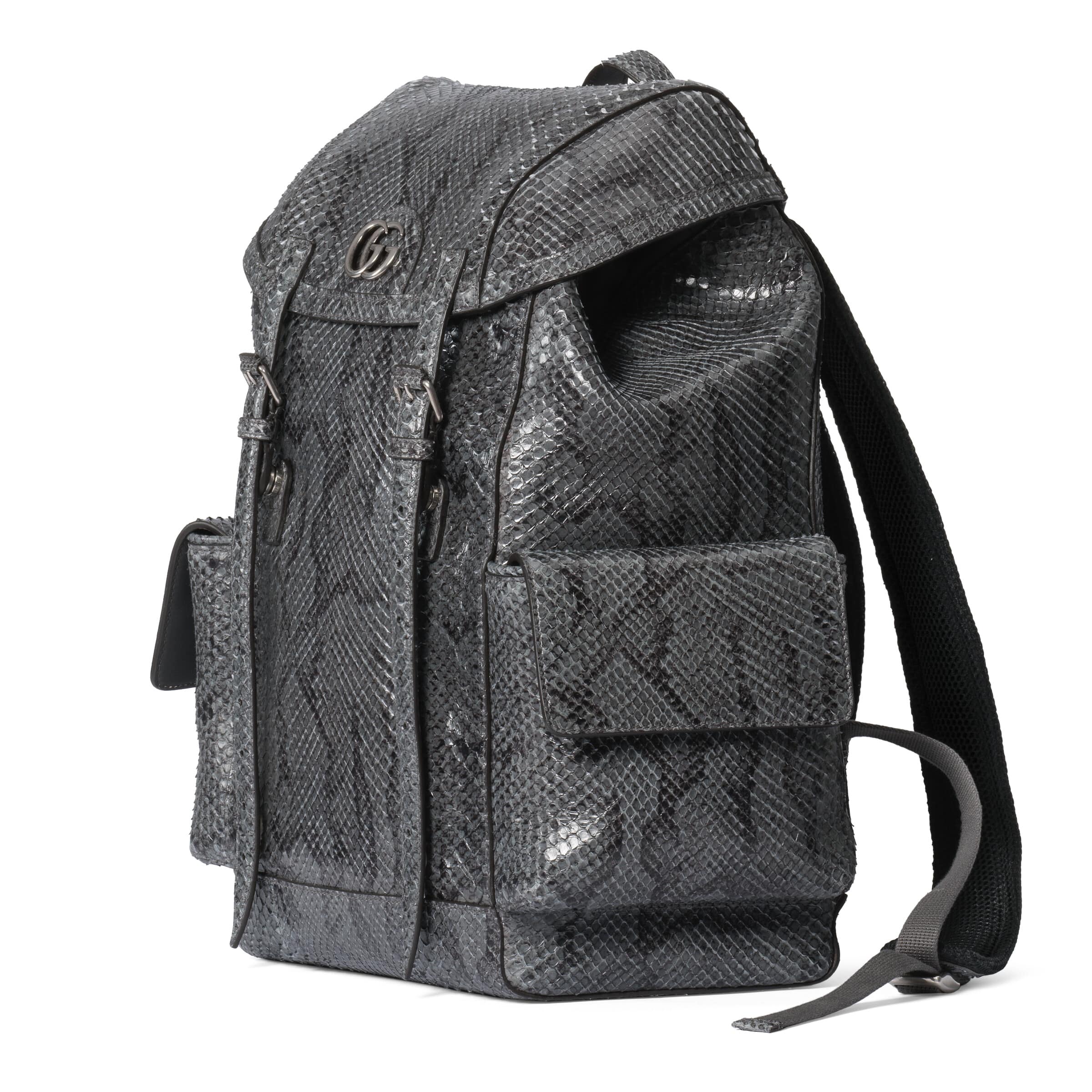 Gucci Grey Leather Tonal Double G Backpack Bag 23368208~grey_0.jpg main image 3