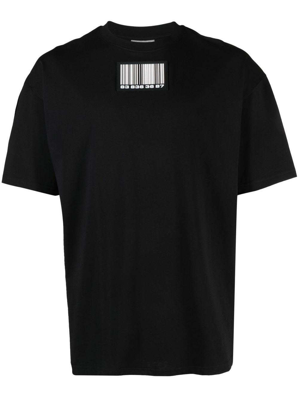 VTMNTS Barcode Patch-detail T-shirt Black Editorialist - Main Image