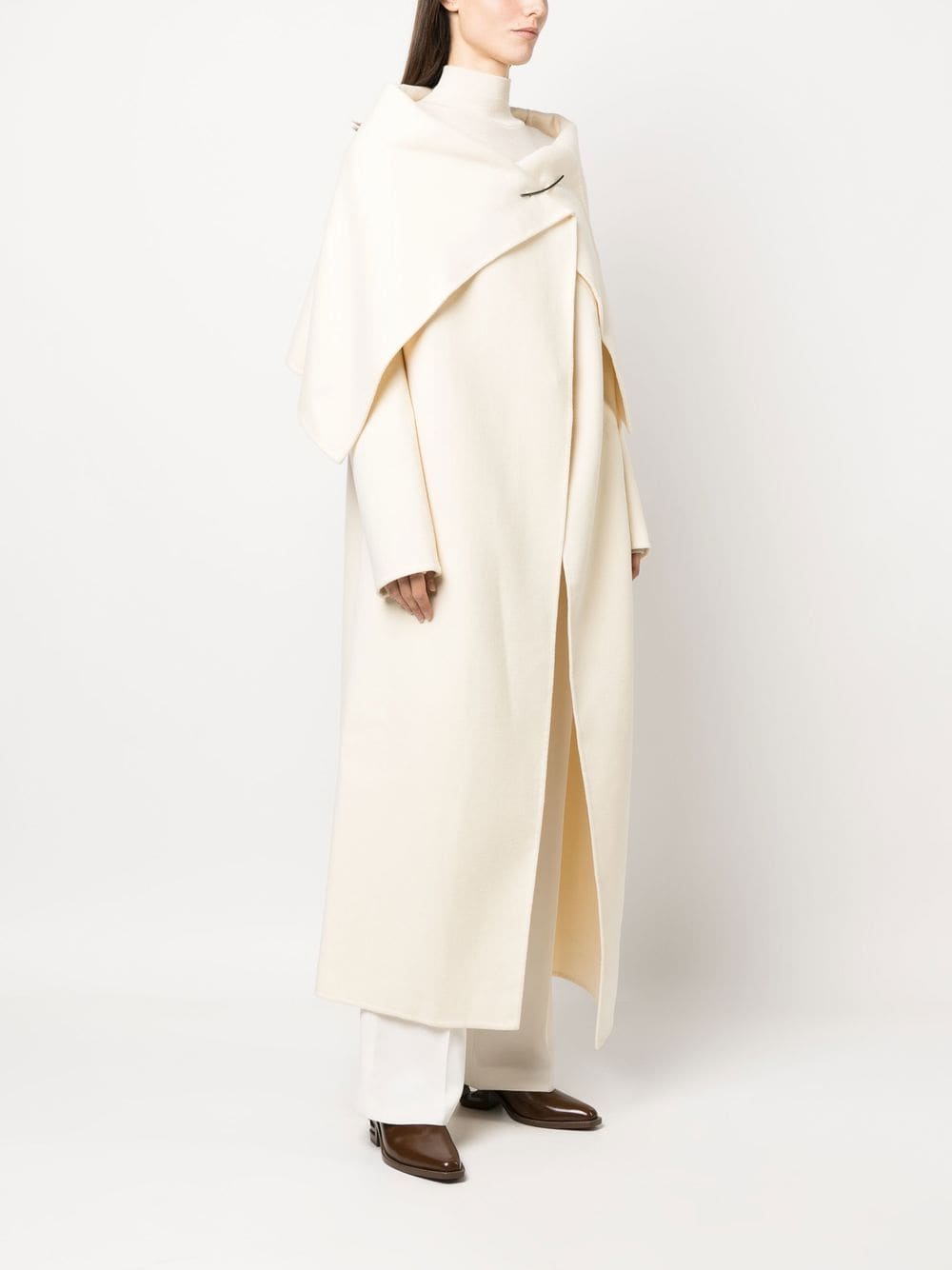 THE ROW The Row Cashmere-Silk Blend Drape-Detail Coat