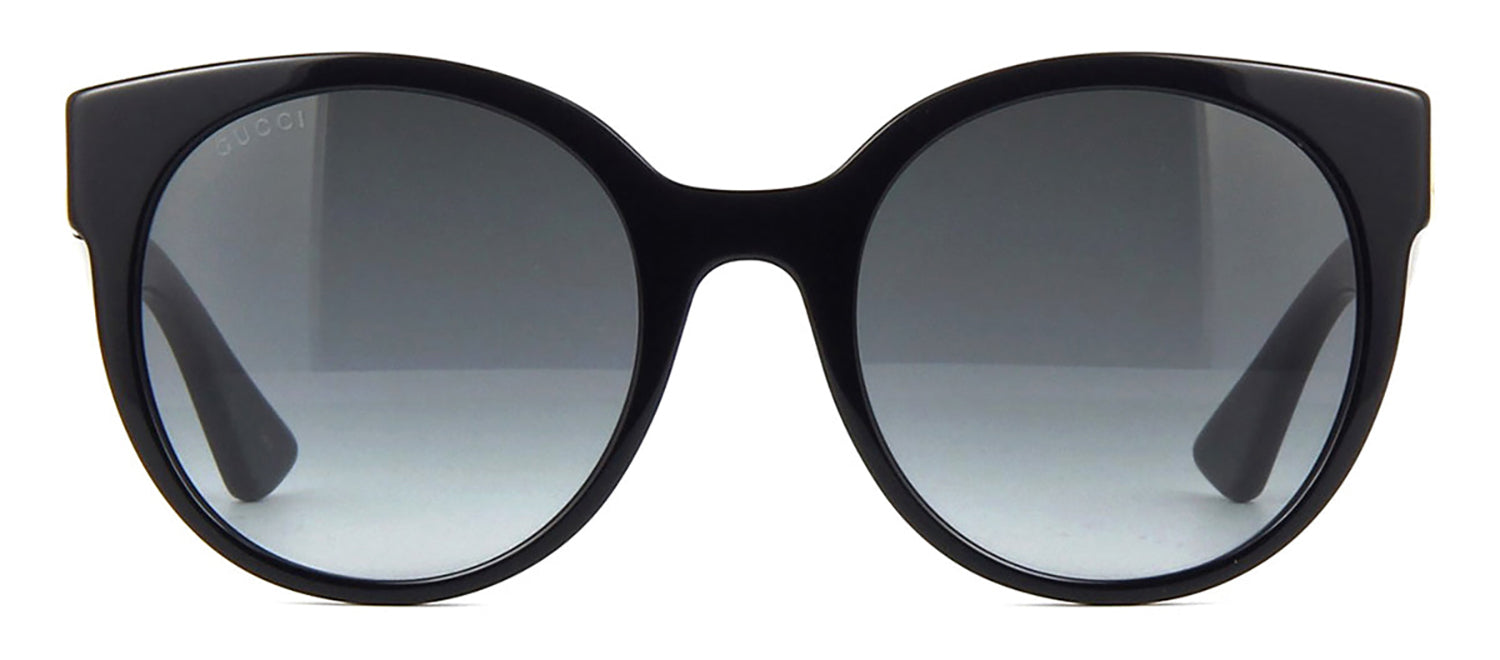 Gucci GG0035SAN 001 Sunglasses Black Round Frame, Grey Lenses NEW GUCCI GG0035SN 001 Black/Grey Authentic Women Sunglasses  main image 3