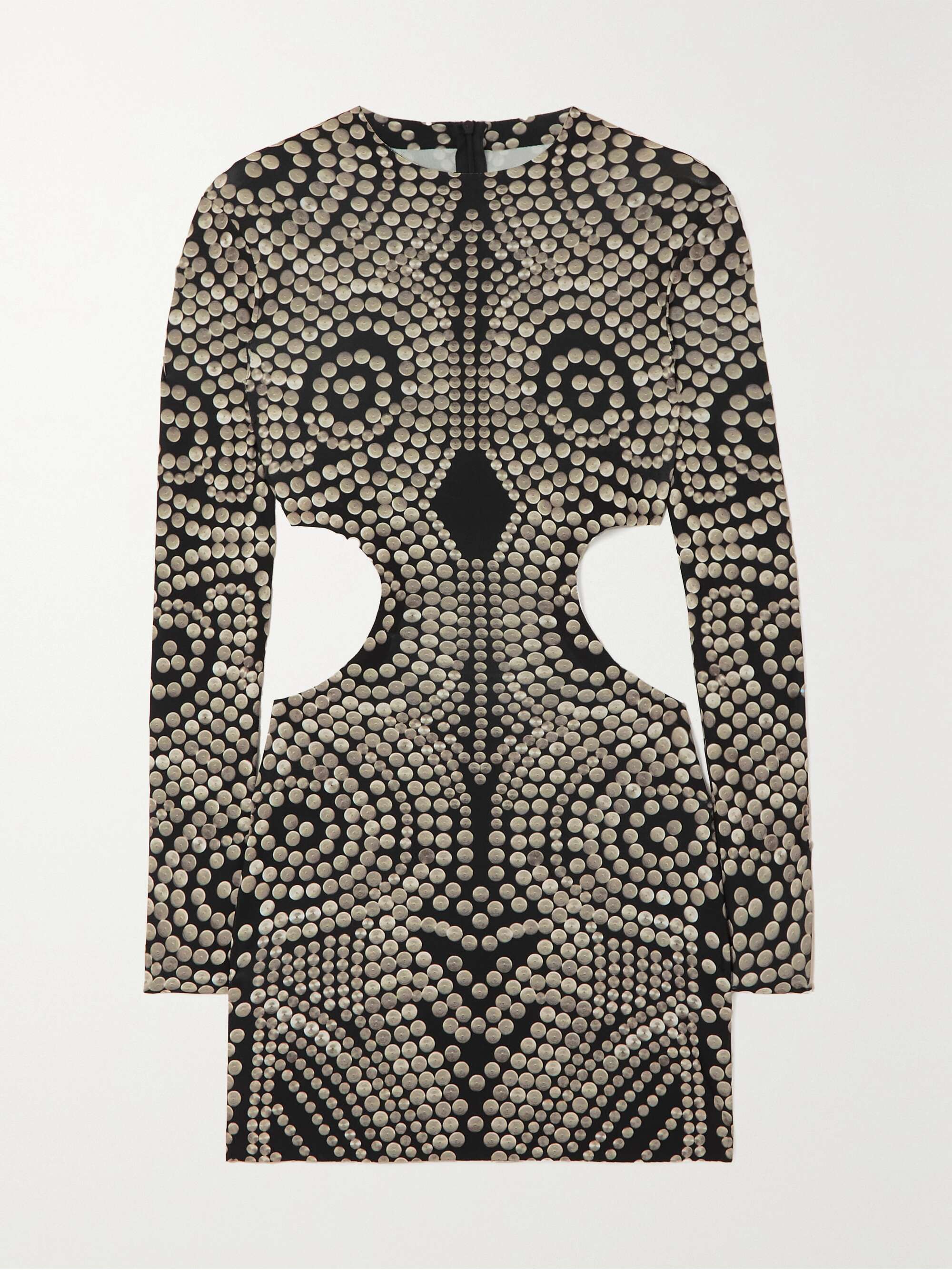 knee length dresses for ladies Norma Kamali Long Sleeve Mini Cut Out Dress